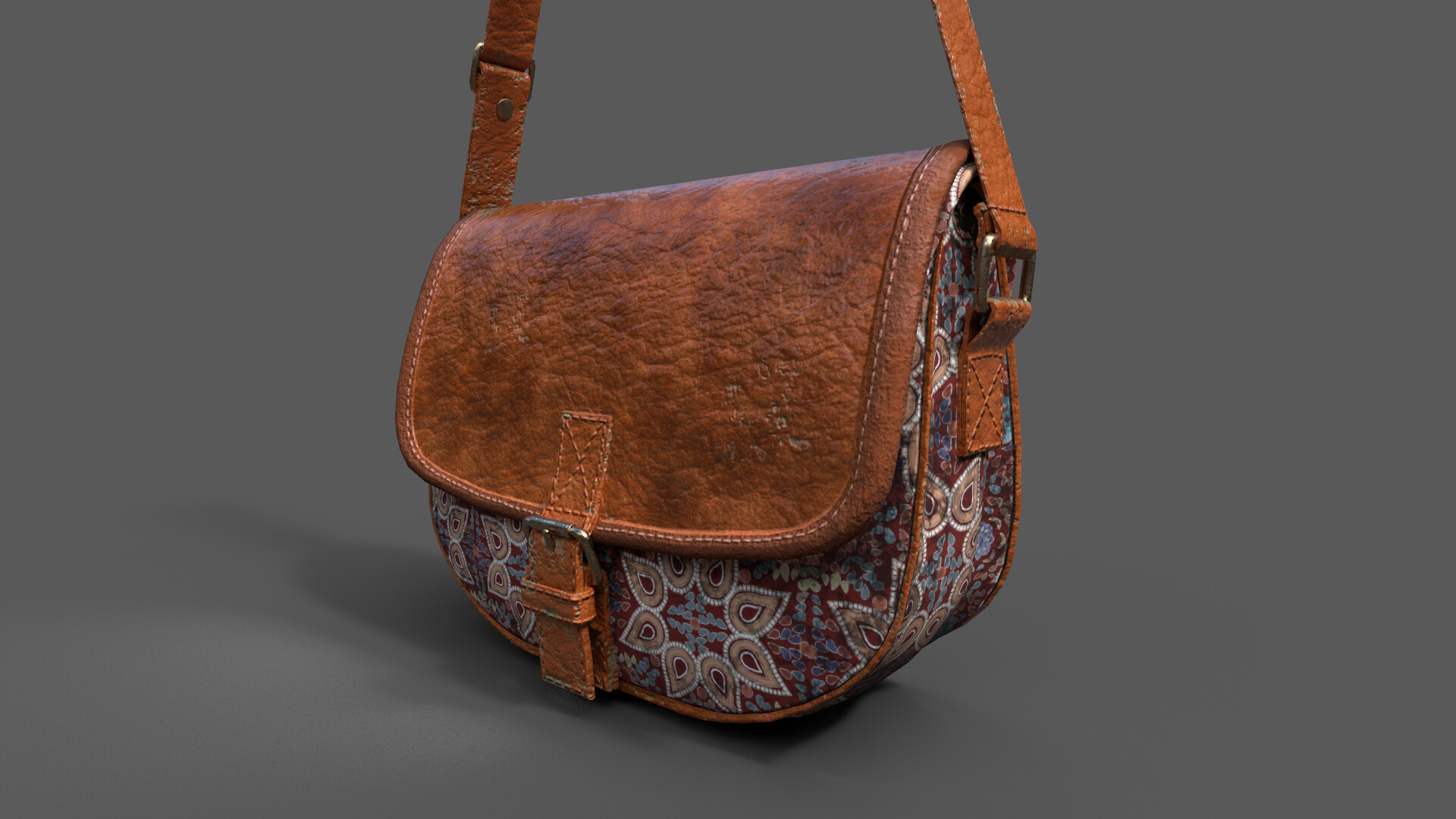 ArtStation - Leather Messanger Bag Purse for Woman Man Unisex, Low Poly ...