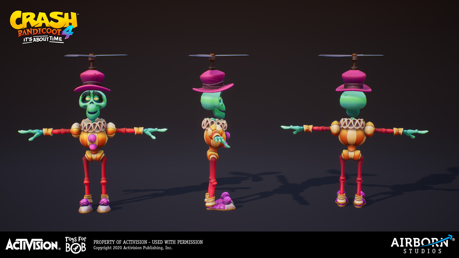 Airborn Studios - Crash Bandicoot 4 - Skeleton Juggler & Propeller Hat