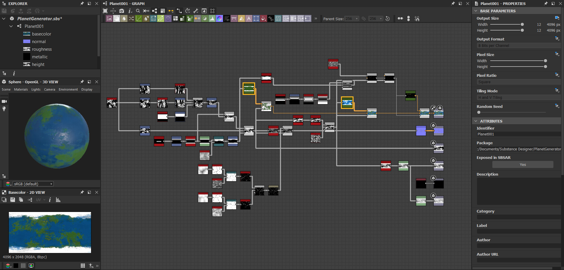Adam Jaffar - Substance Designer Study - Planet Generator