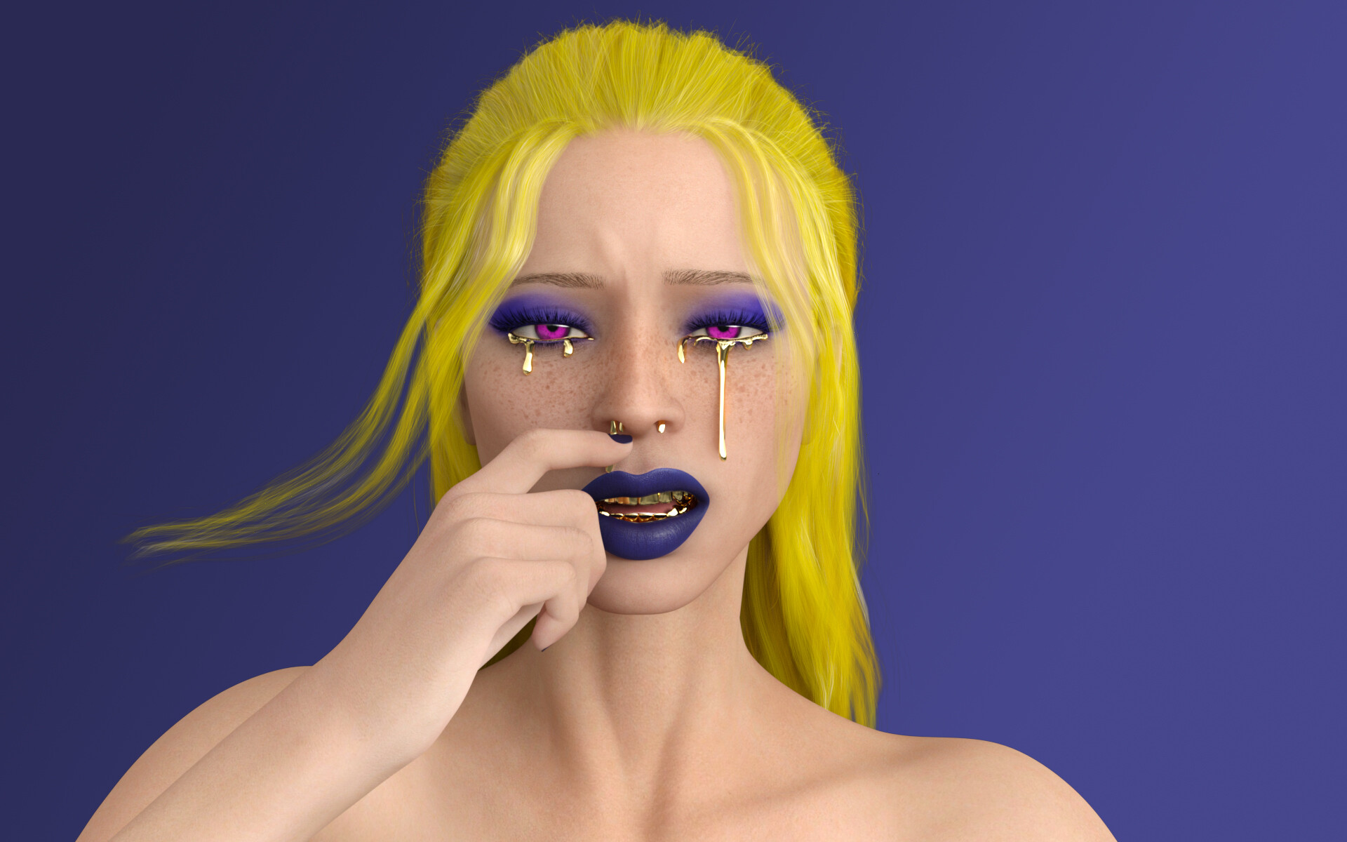 ArtStation - Girl with golden tears