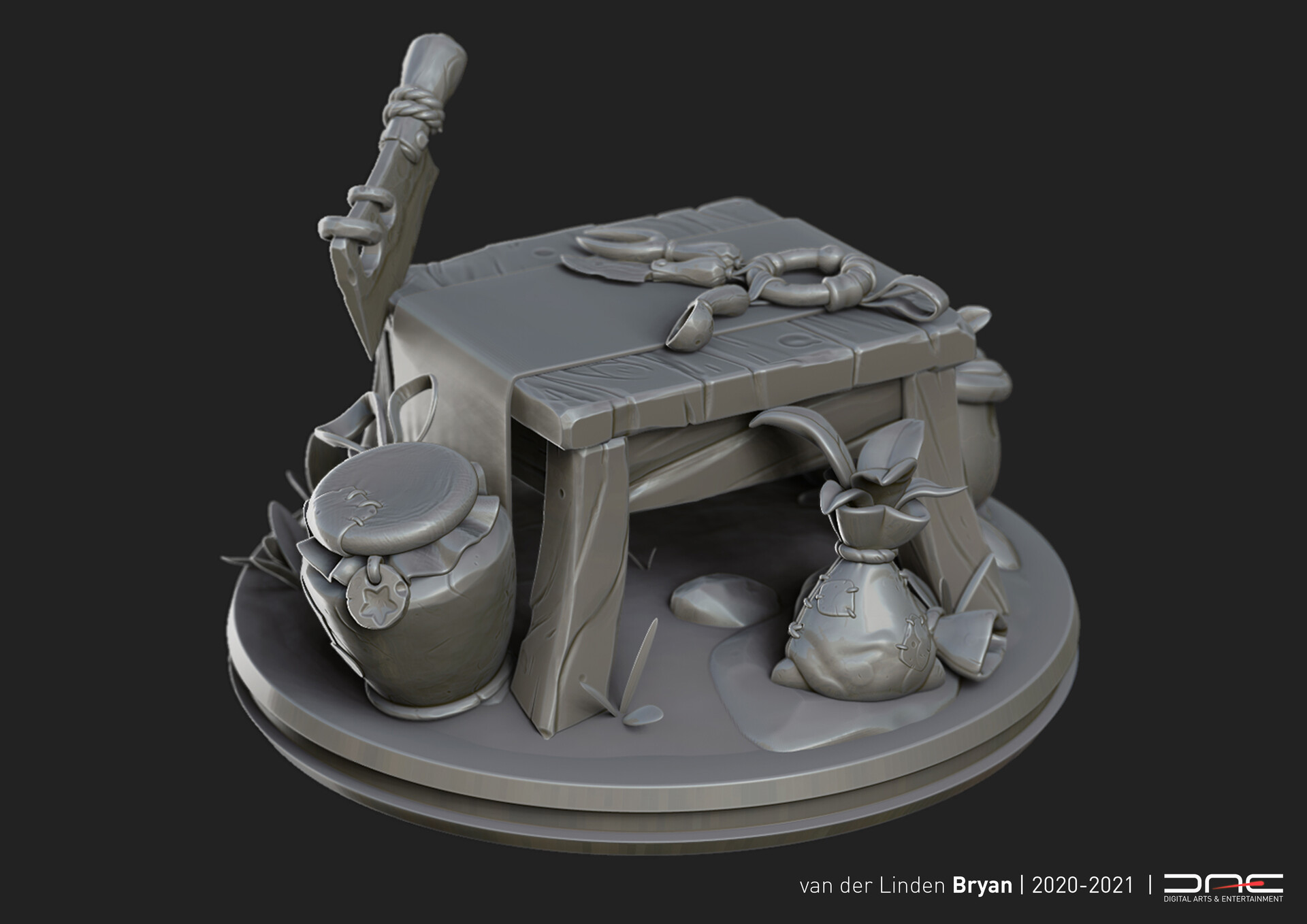 ArtStation - Dwarven Cook's essentials - Sculpted scene