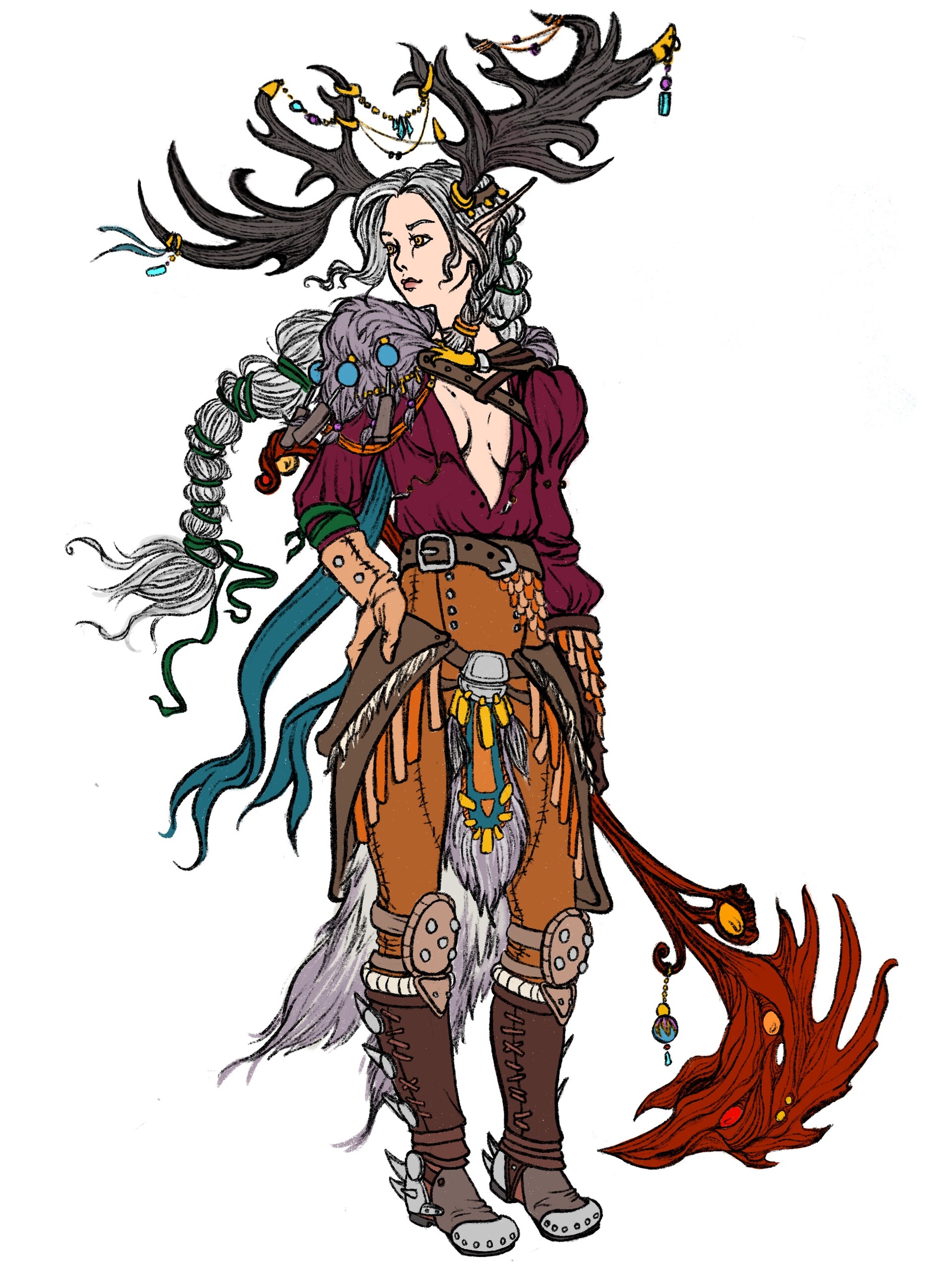 ArtStation - Elf druid from the Circle of the Moon