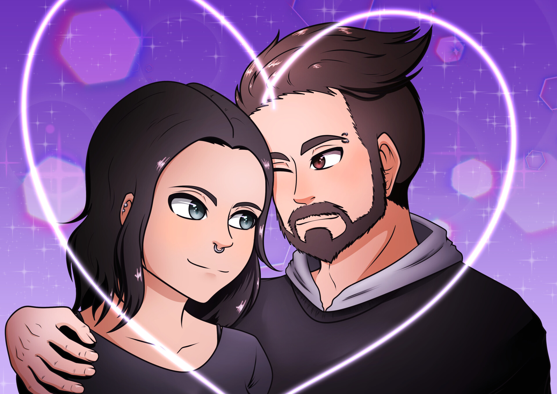Fae . - Commissioned couple artwork
