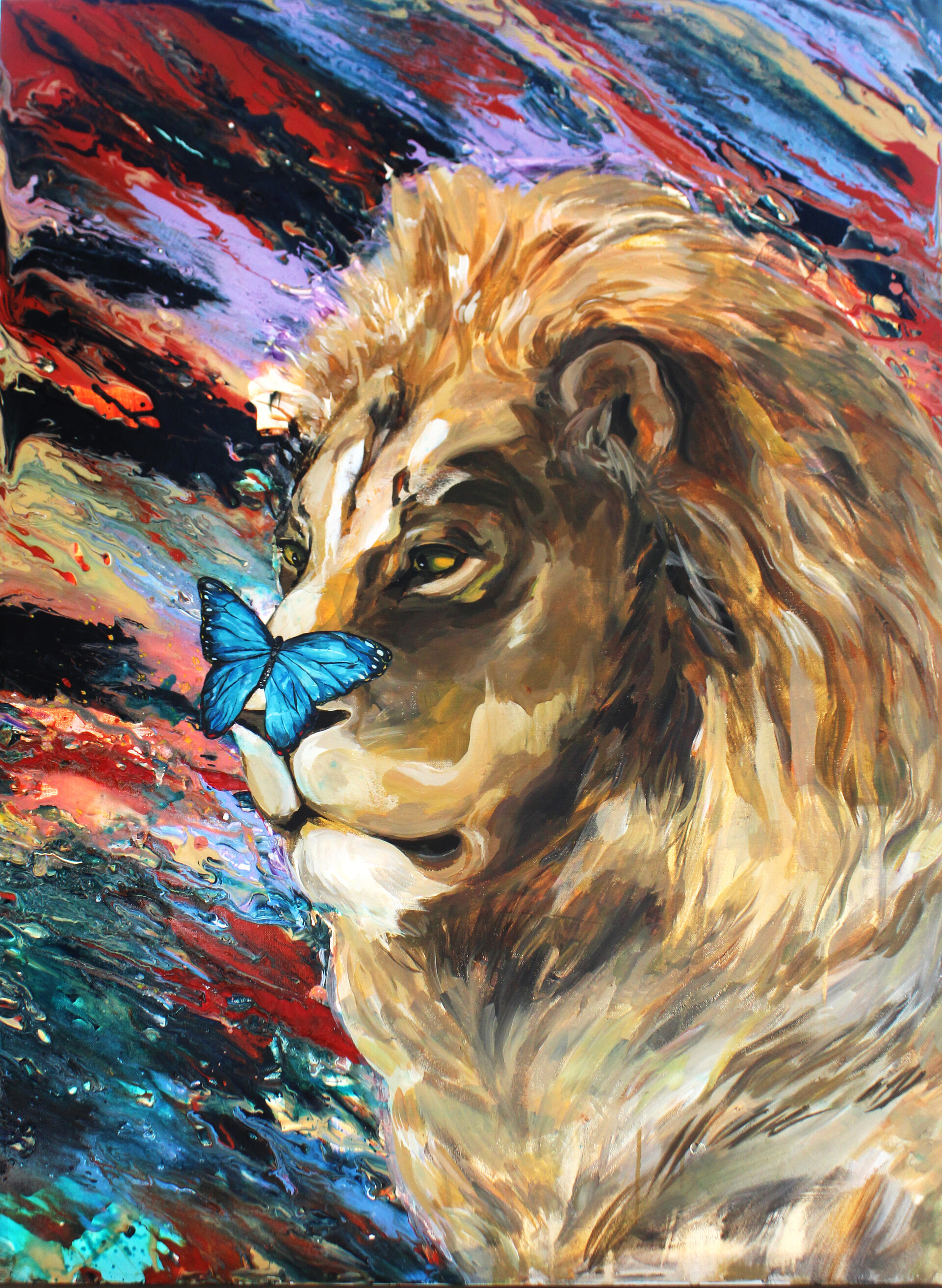 ArtStation - Lion Acrylic Painting