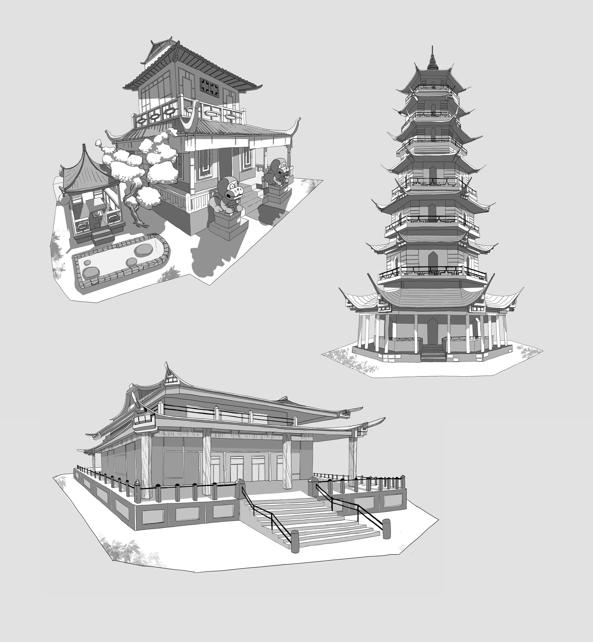 ArtStation - Asian Buildings