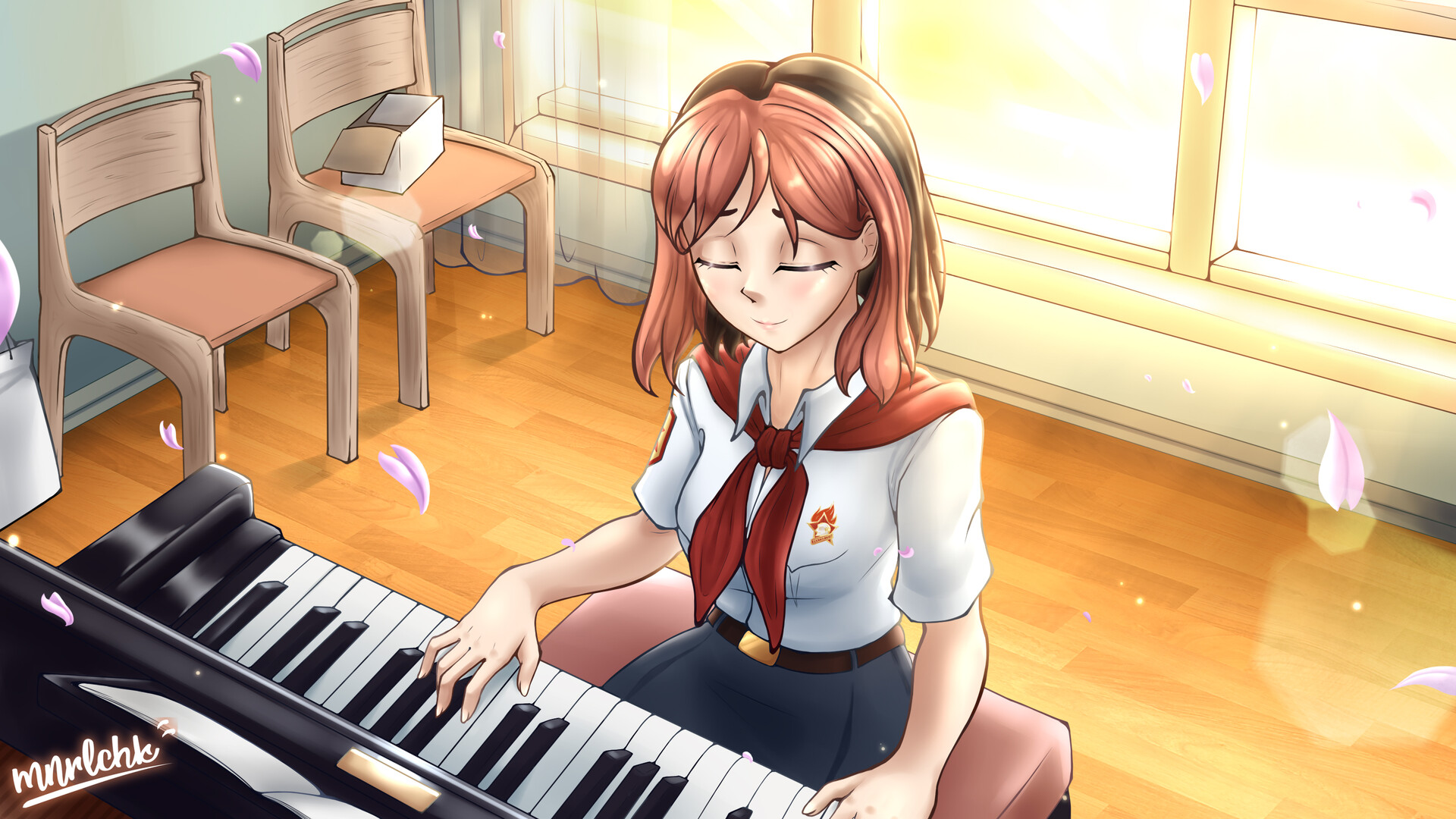 ArtStation - Girl playing piano