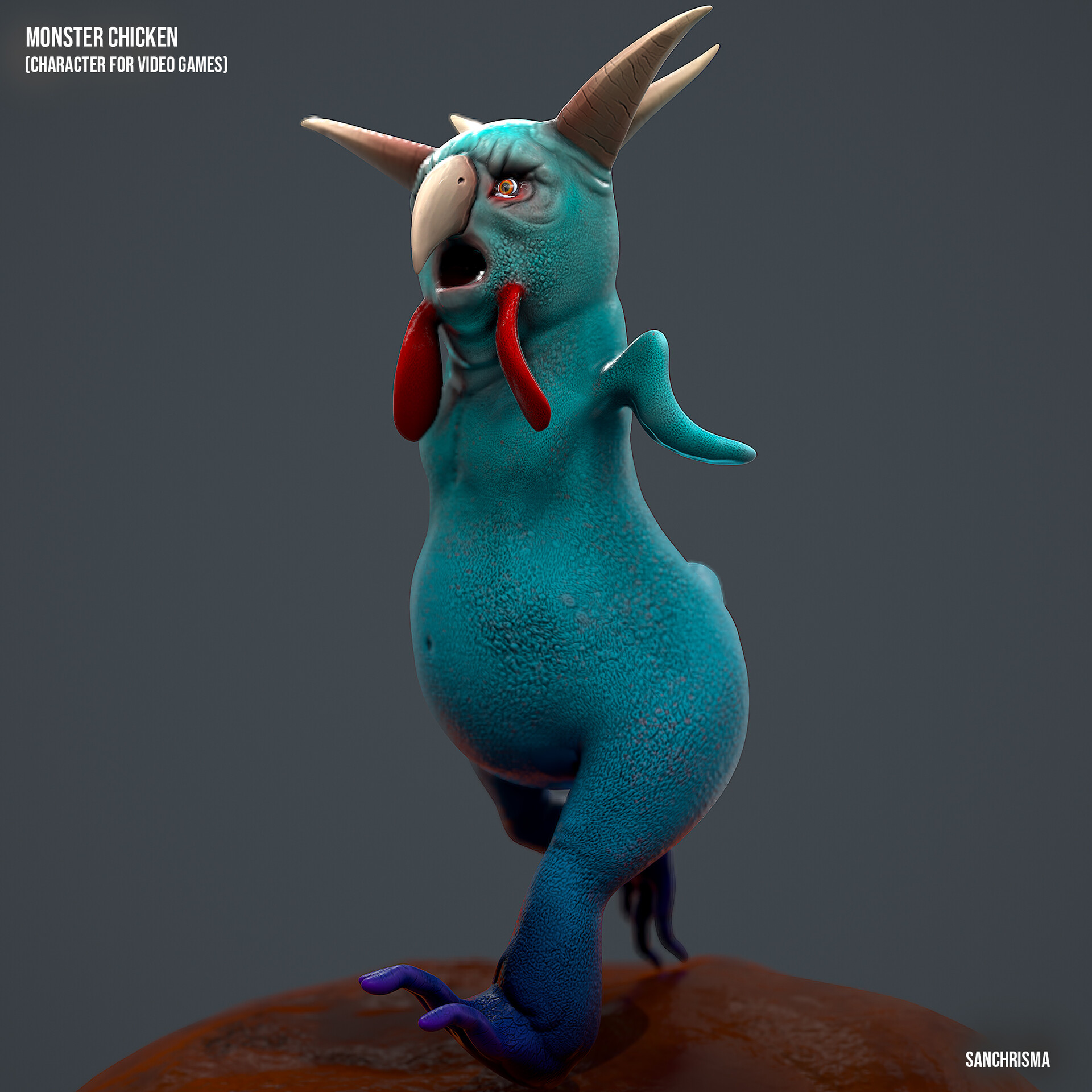 ArtStation - "Chicken Monster", una raya más al Tigre..o al ave ...