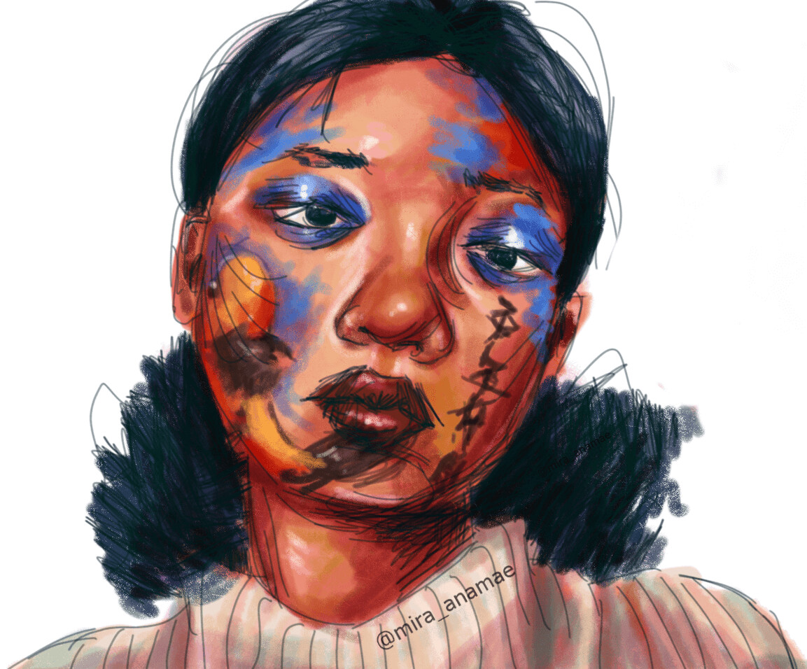 how to draw face digital painting