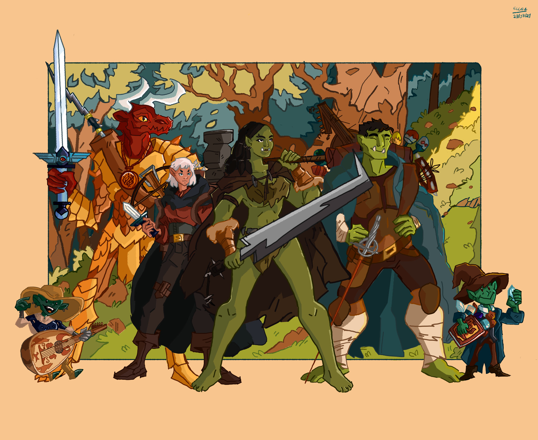 ArtStation - DnD party lineup