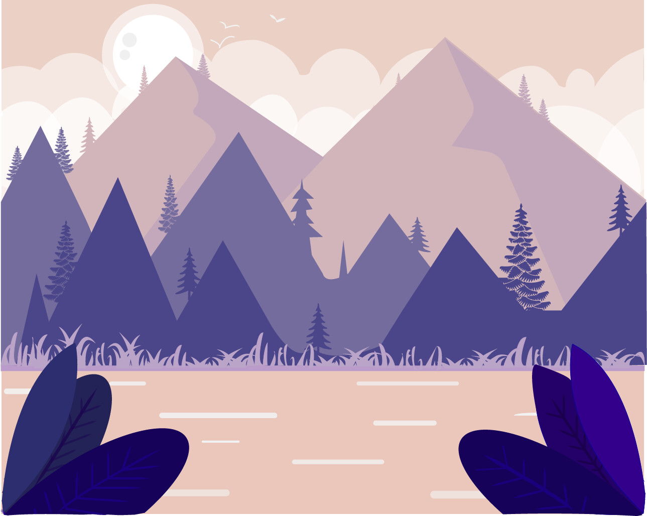 ArtStation - Purple nature Illustration