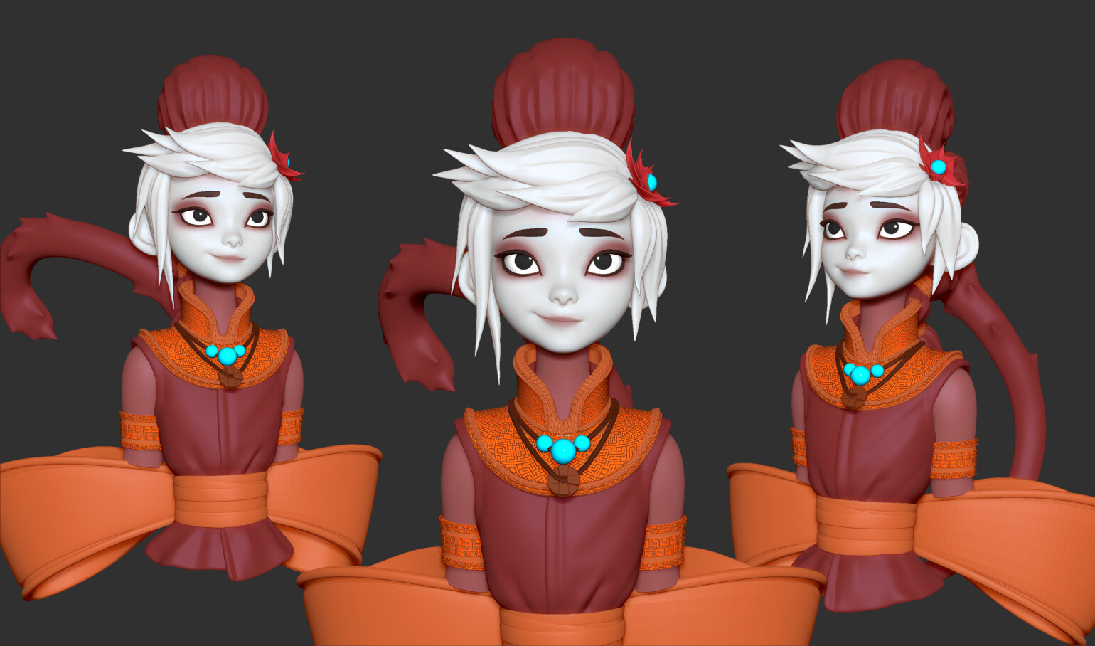 Cartoon Girl Monkey Head