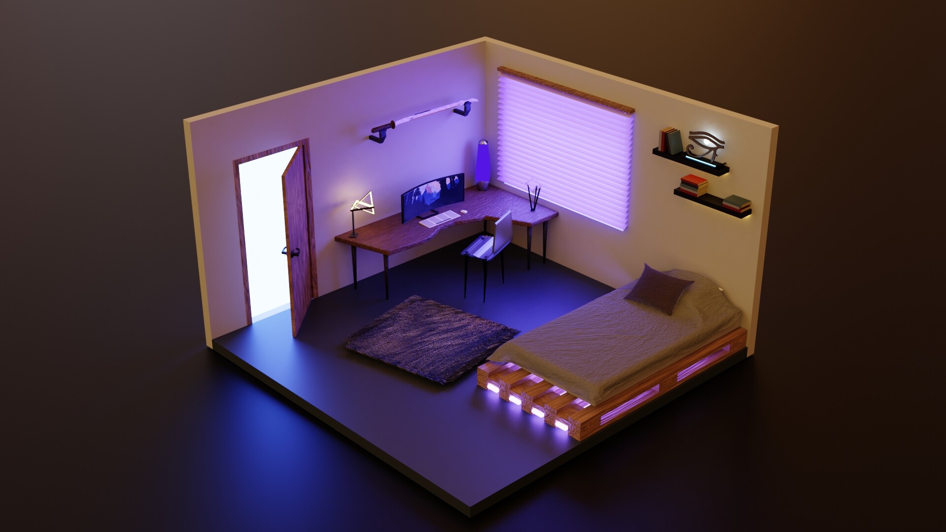 ArtStation - 3D Modern Bedroom
