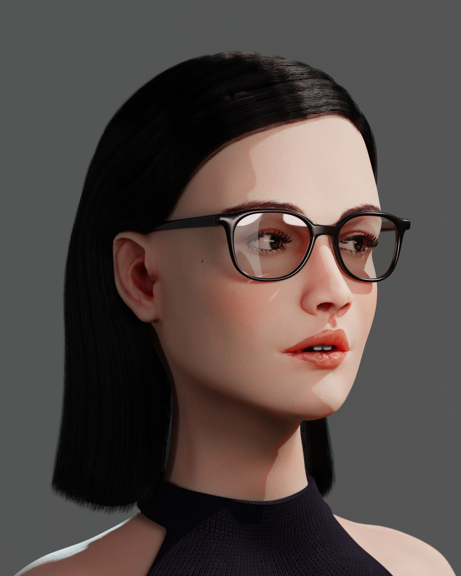 Artstation Glasses Girl Short Practice