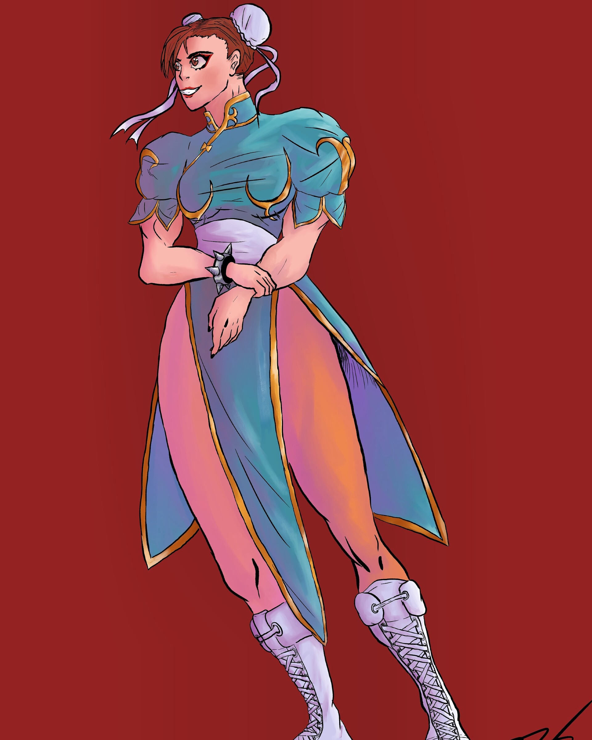 ArtStation - Chun li digital color test.