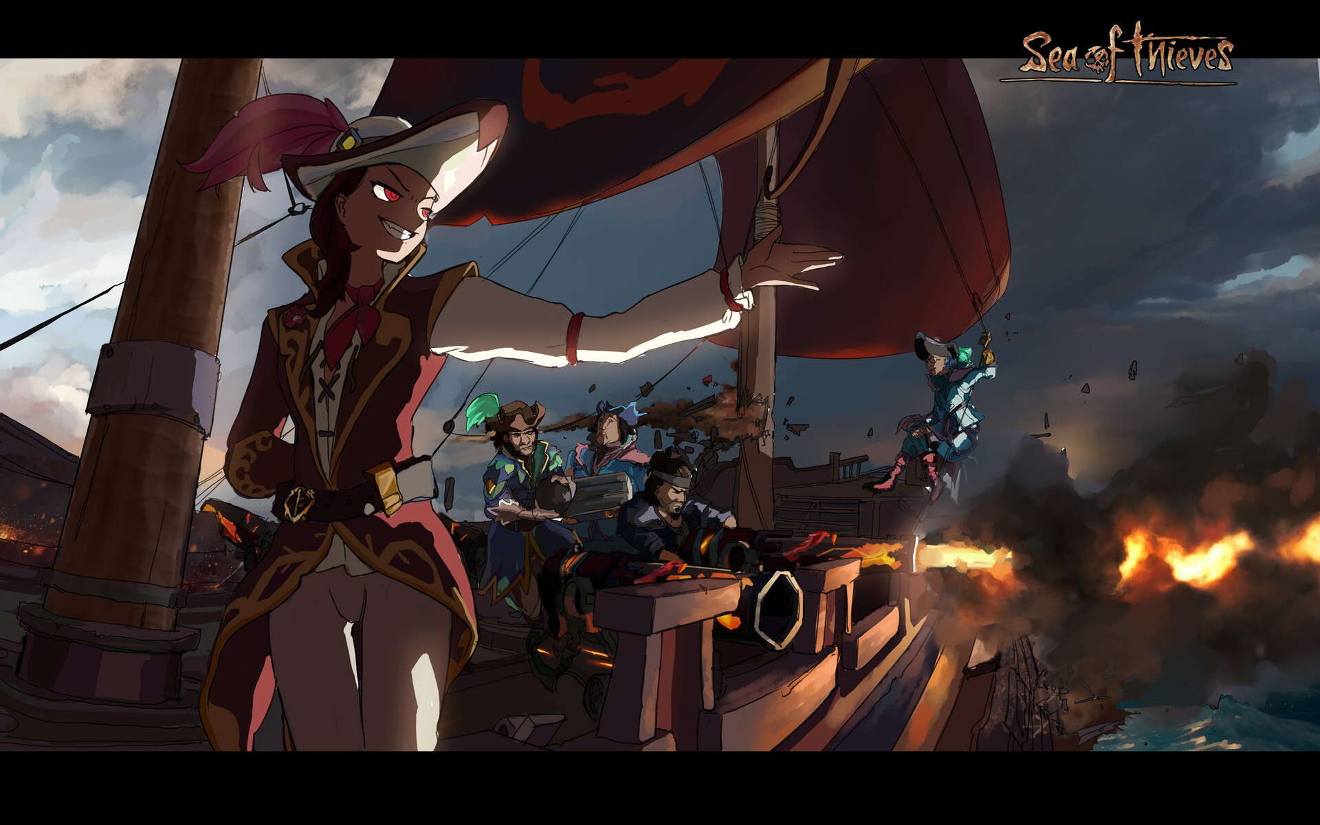 ArtStation - 【Sea of Thieves】Captain Anne and her crew