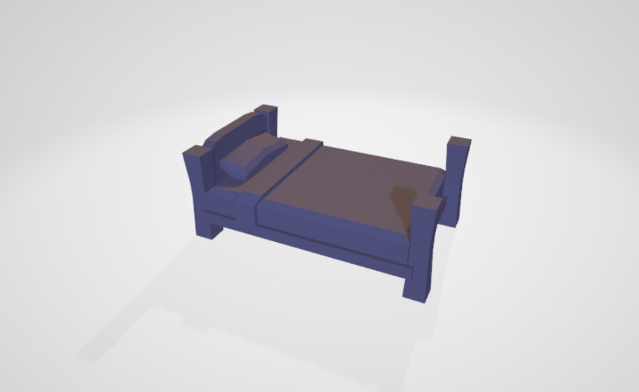 ArtStation - Low poly bed