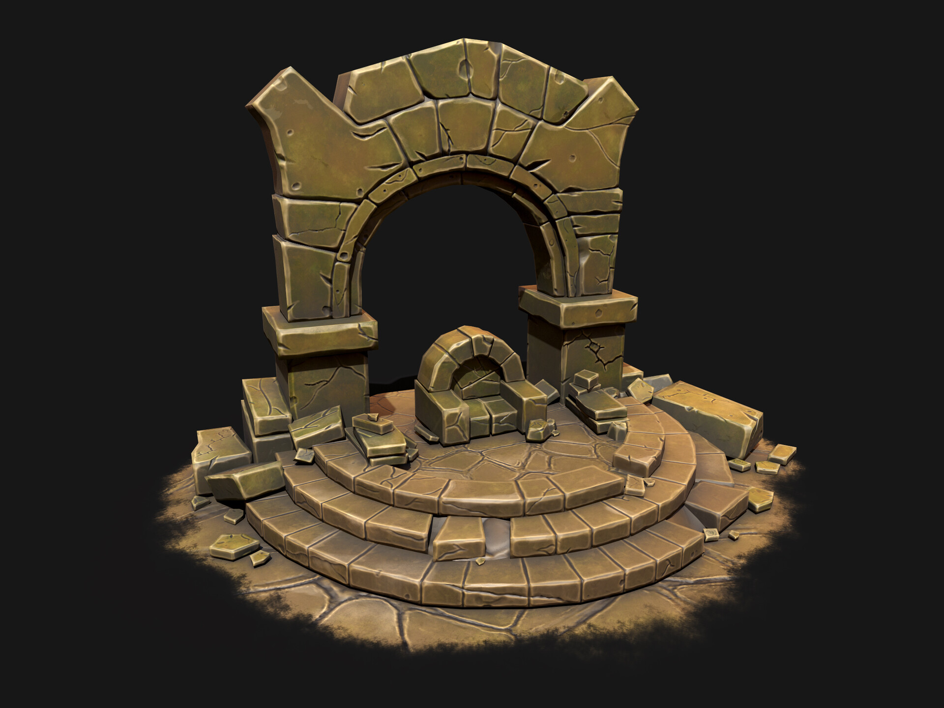 ArtStation - Medieval Fantasy Stone Arc _Stylized Modeling