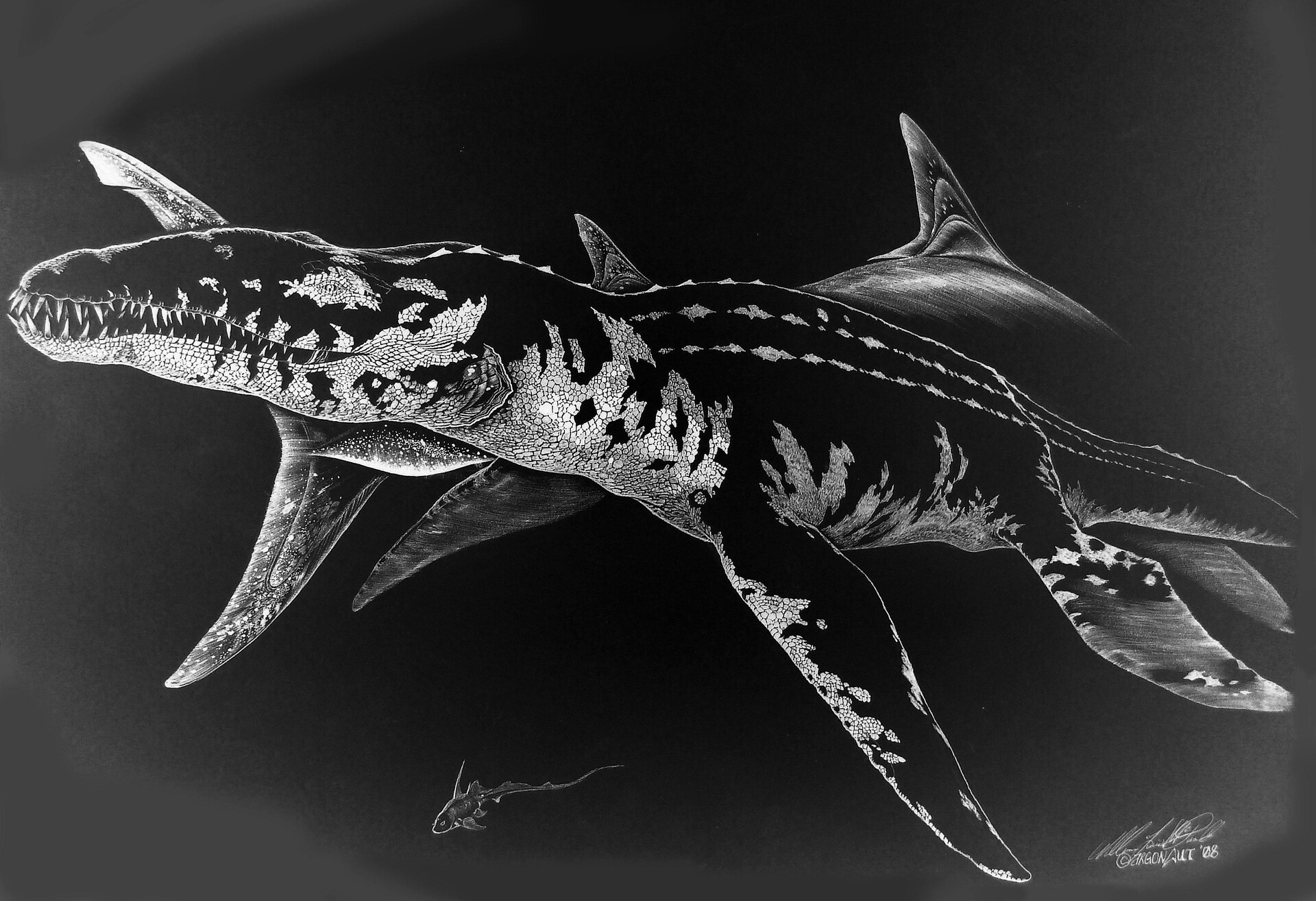 ArtStation - Lipleurodon Vs Megalodon--Fighting--in MEG IV: Hell's Aquarium