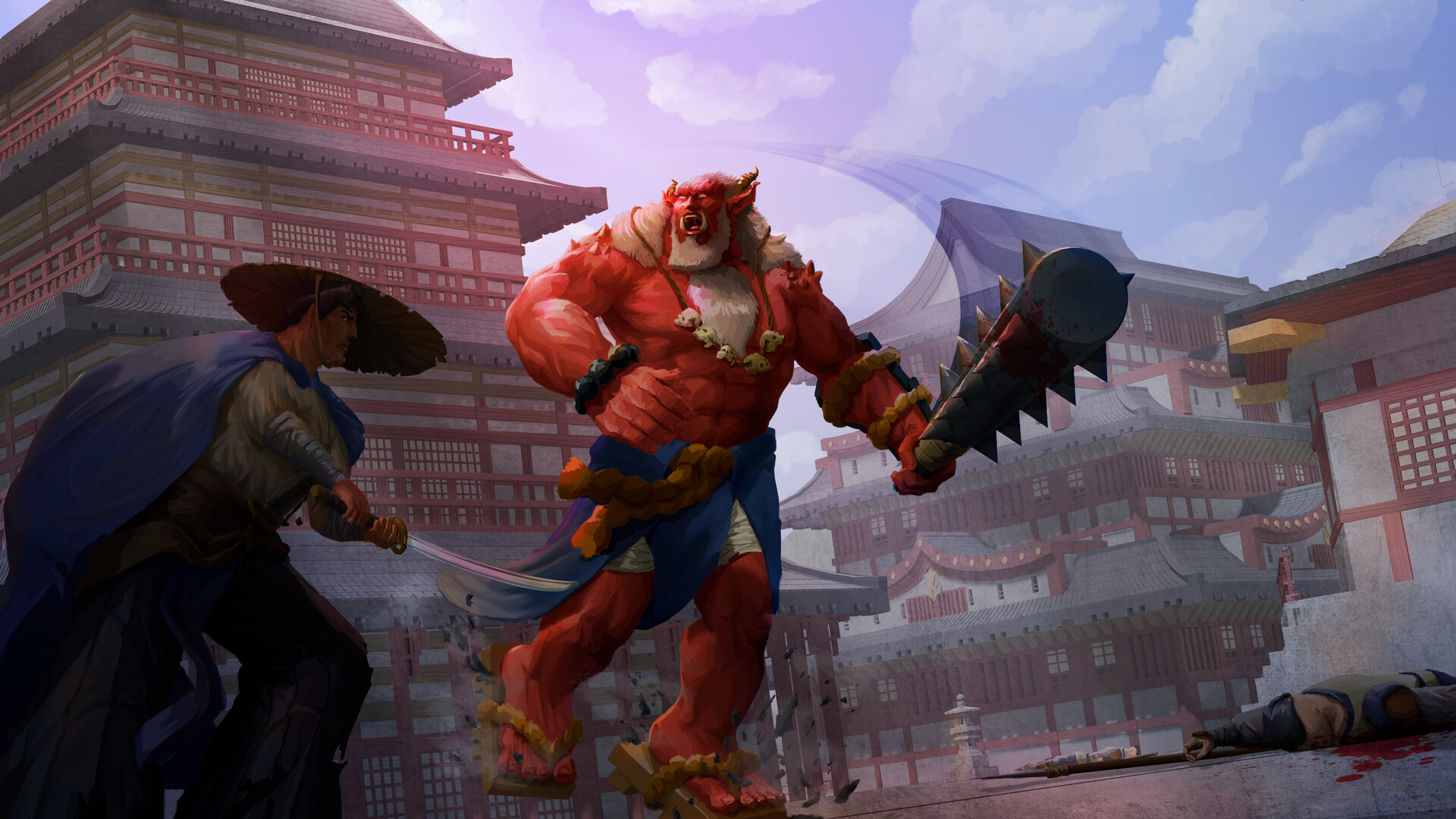 ArtStation - The Final Battle - Oni vs. Samurai