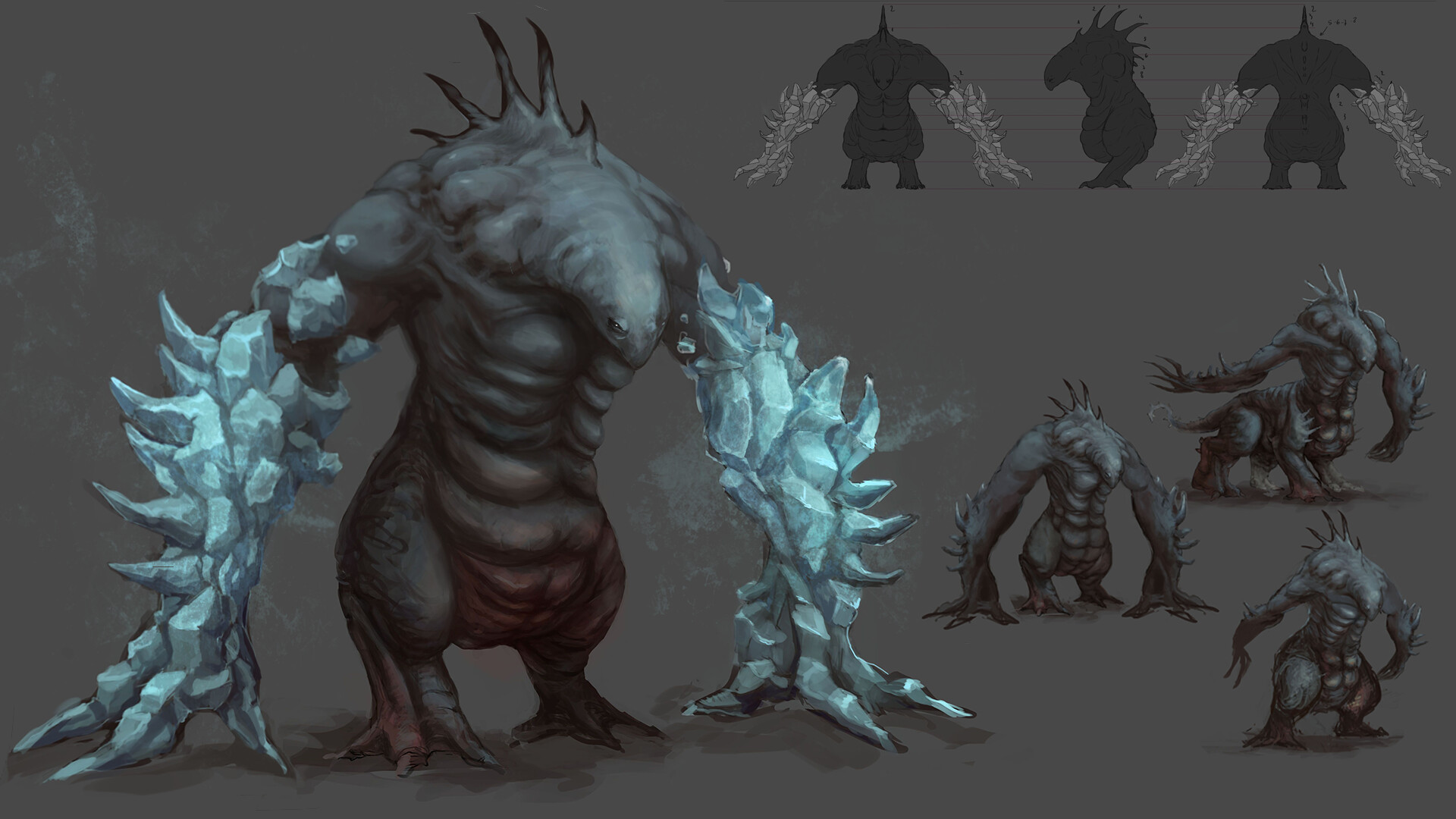 how to draw ice monster