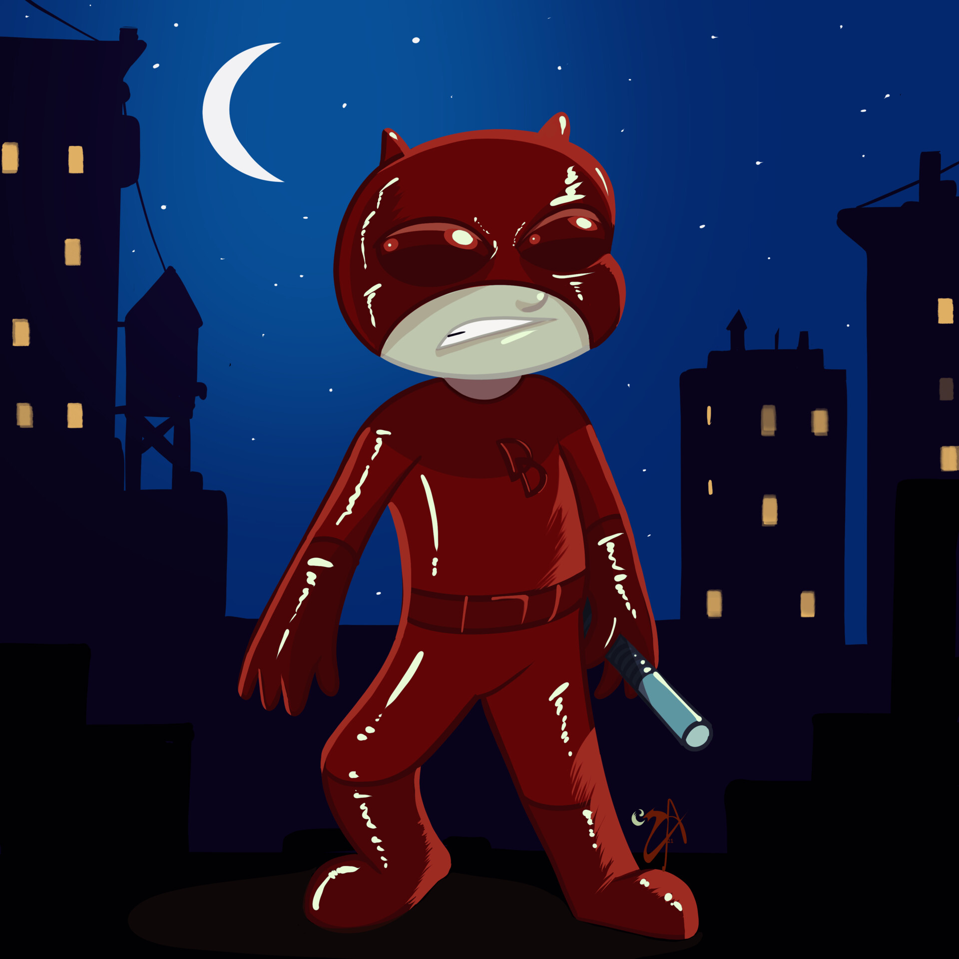 ArtStation - Daredevil - cartoon fan art