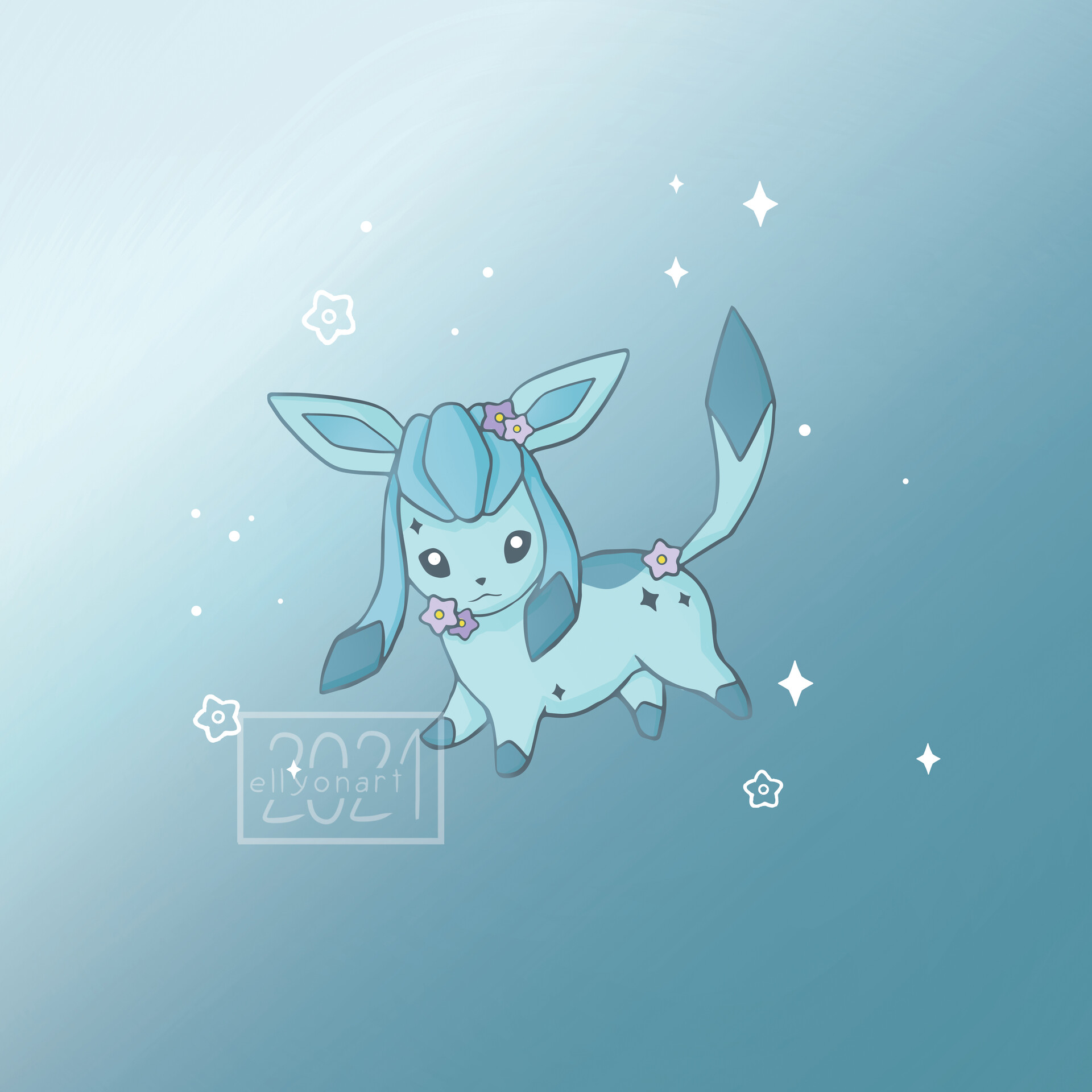 cute glaceon background