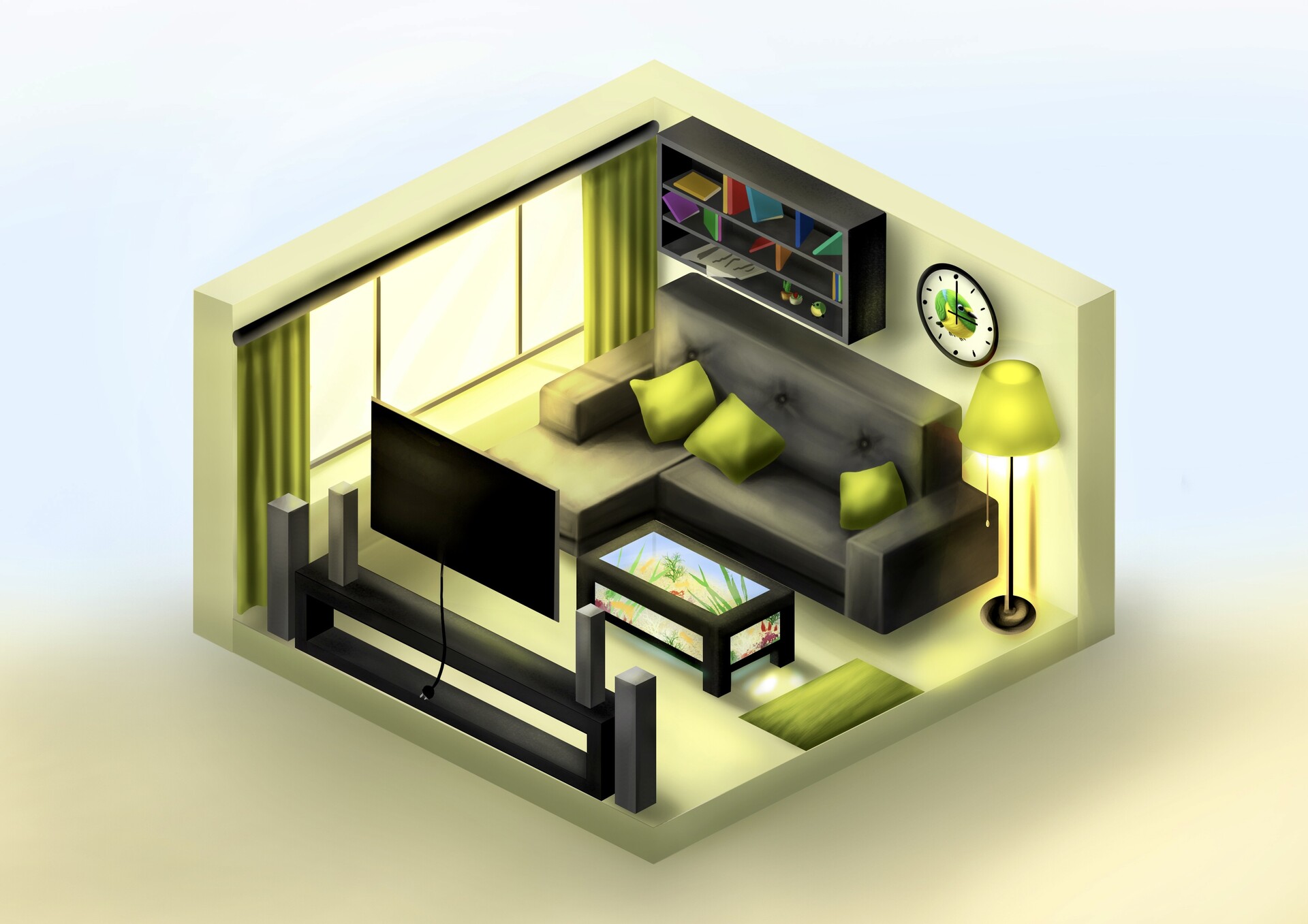 ArtStation - Isometric Living Room