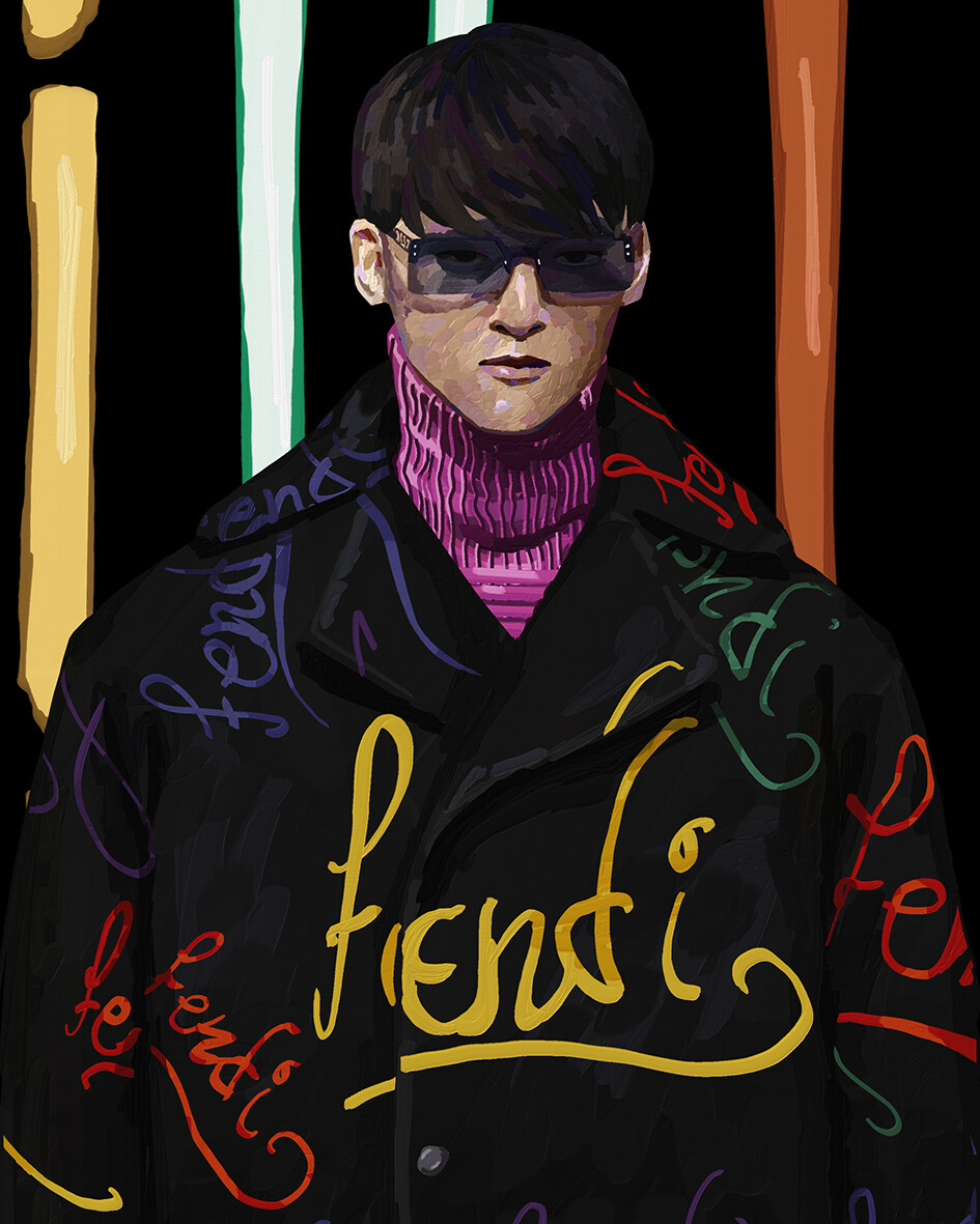 ArtStation - Fendi men's fall winter 21 illustration