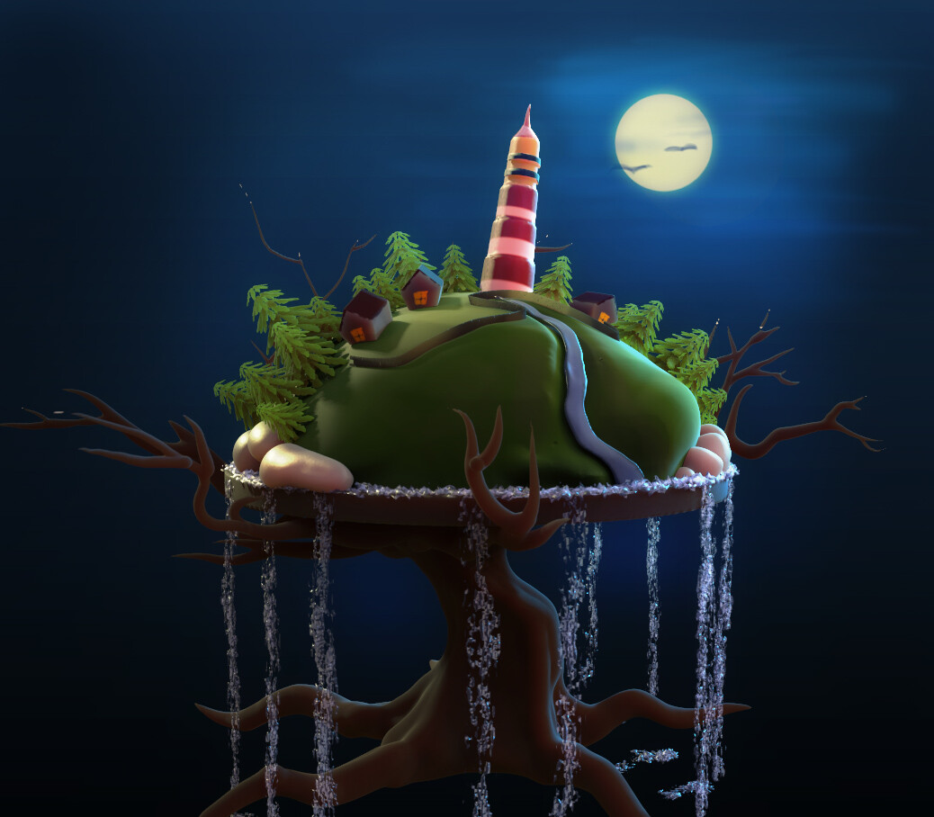 ArtStation - island in the tree