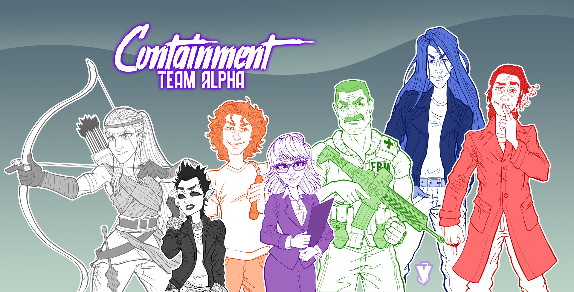 ArtStation - Commission RPG Group - Line Art