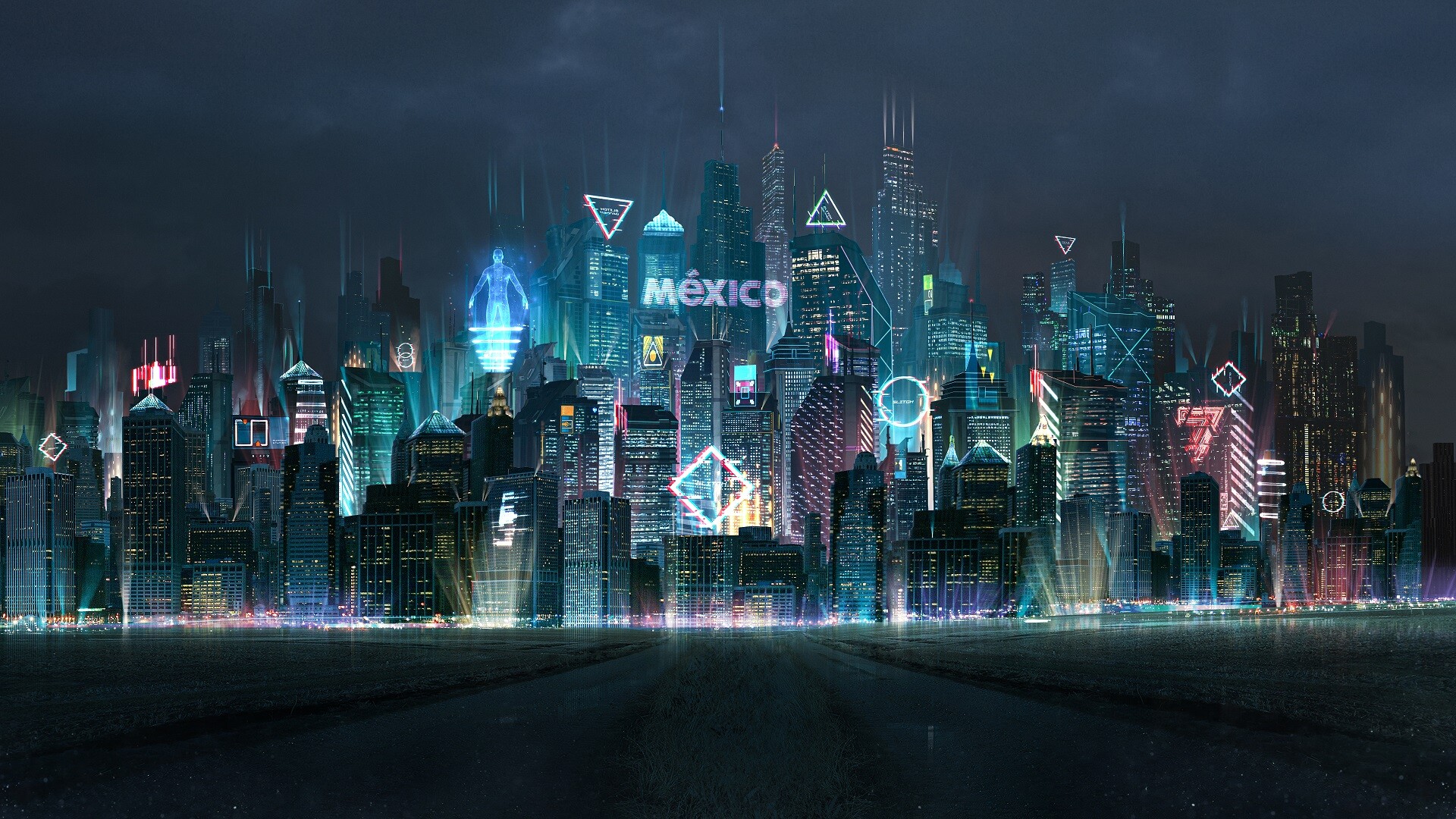 Neon City - Mexico by Nicolas Zuriaga : r/Cyberpunk