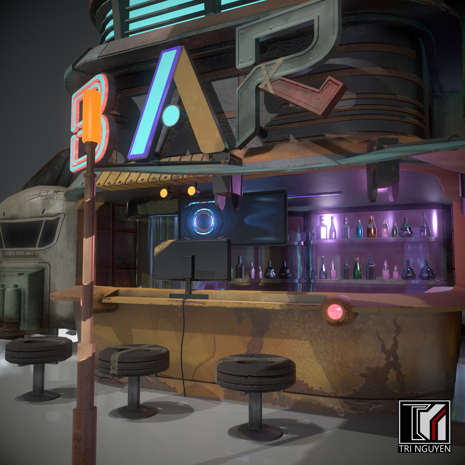 Tri Nguyen - Bar Junker Town _ Overwatch fanart