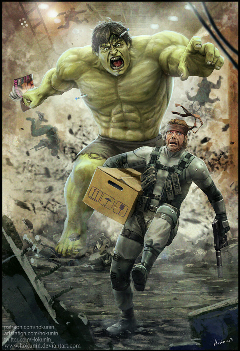 ArtStation - Hulk vs Solid Snake