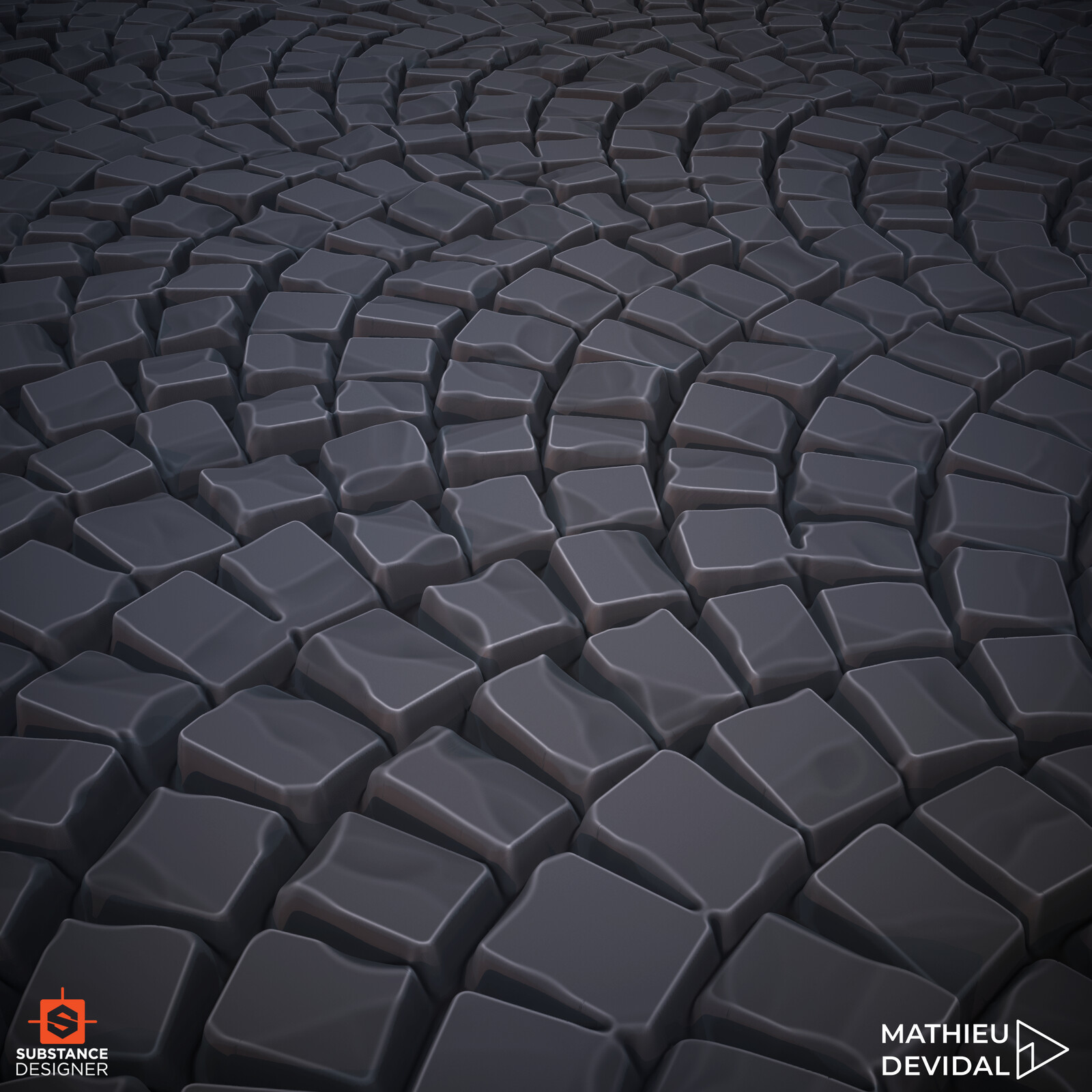 Mathieu Devidal - Stylized Pavement Arc Material - Substance Designer