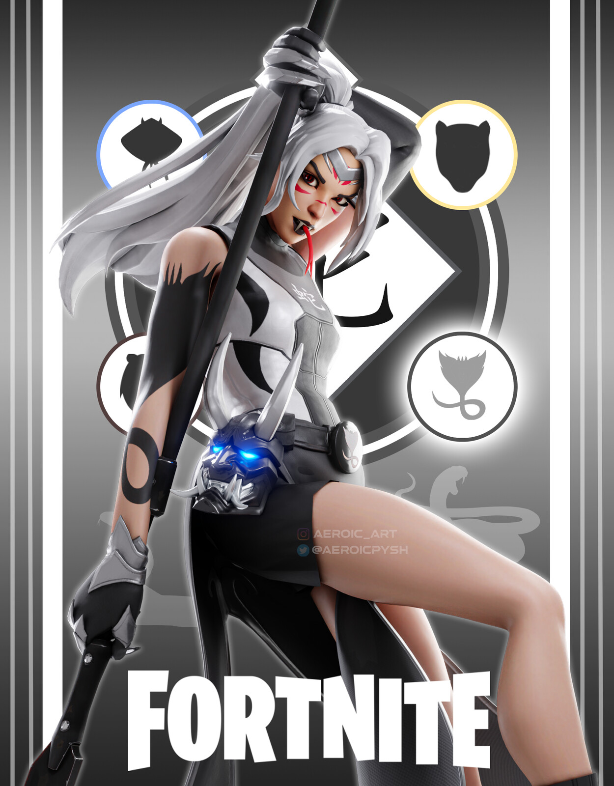 Aaron Ng - Aoi "蛇" Sharpvenom (Fortnite Skin Concept)