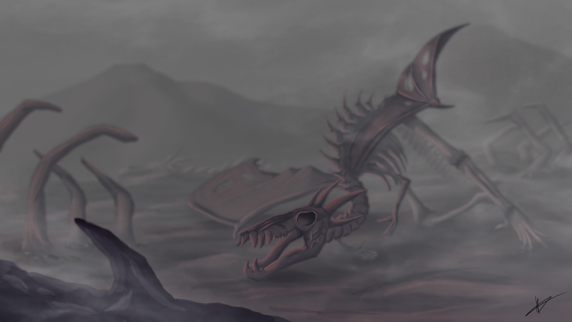 ArtStation - dragon graveyard