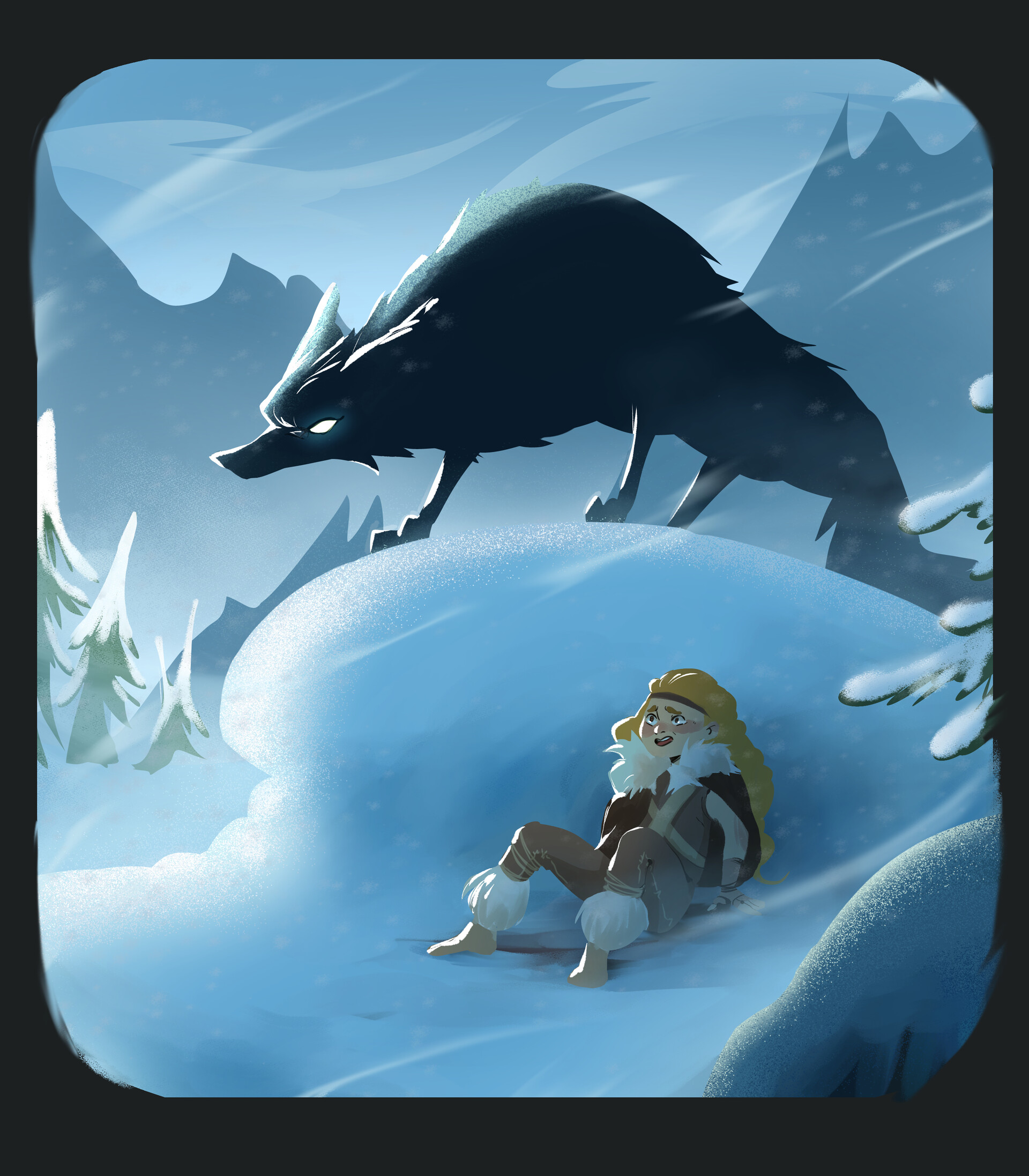 ArtStation - Wolf hunting