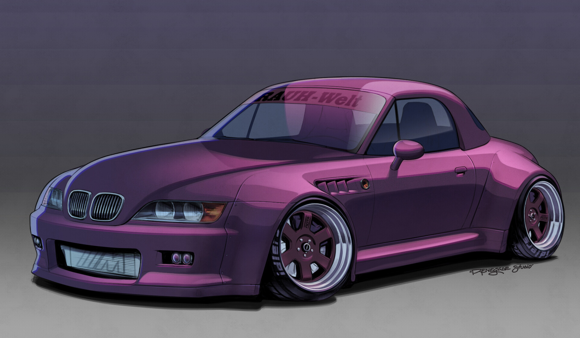 ArtStation - RWB BMW Z3 || Hard roof conversation