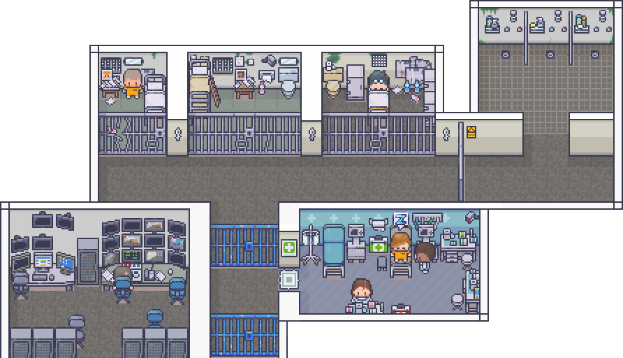 ArtStation - The prison 1 - 16x16 top-down pixel art