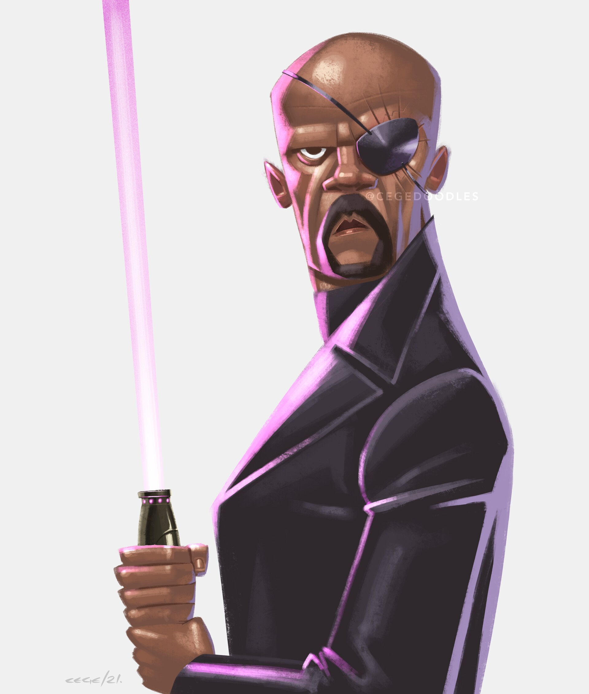 ArtStation - Nick Fury / Mace Windu