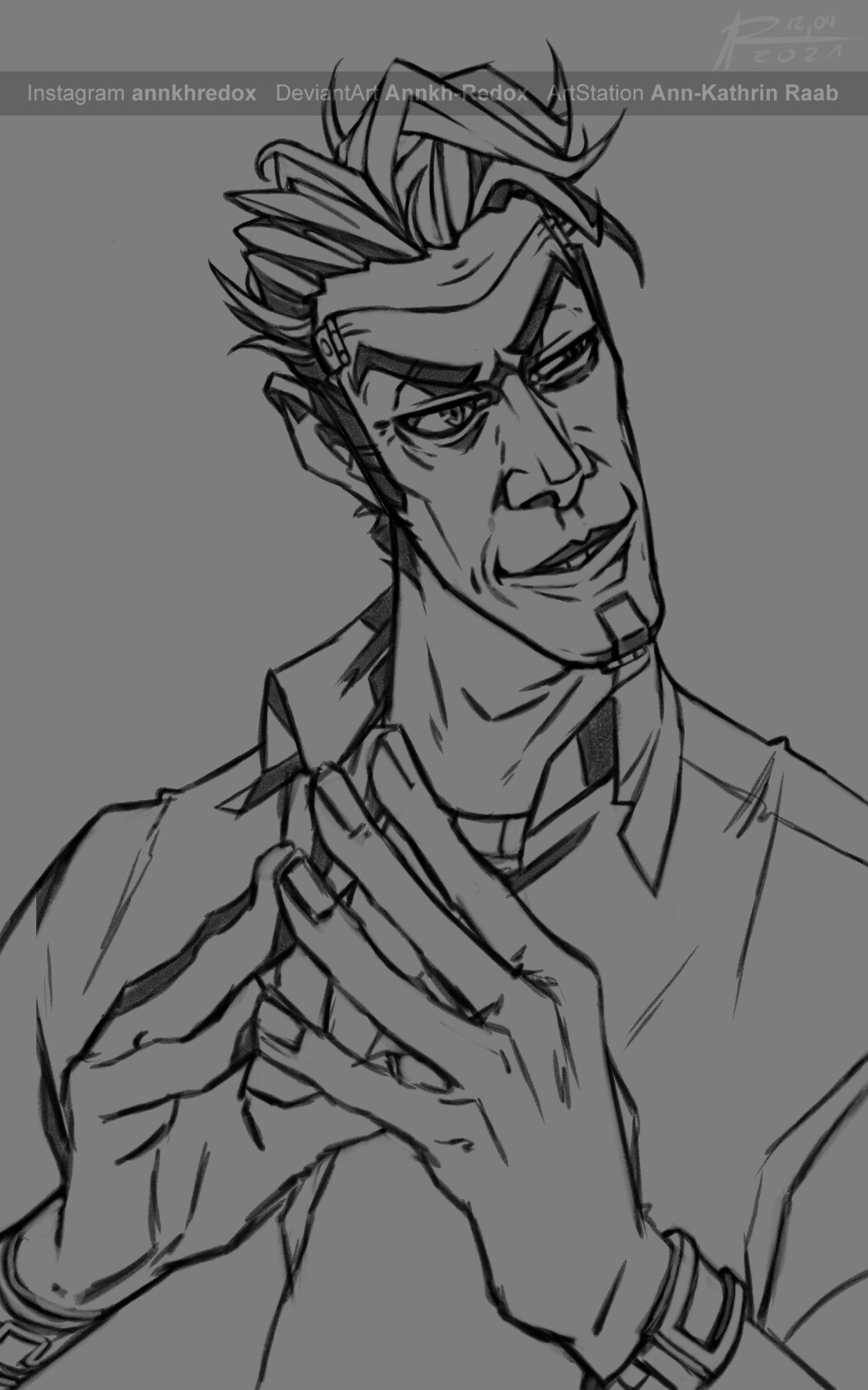 how to draw handsome jack