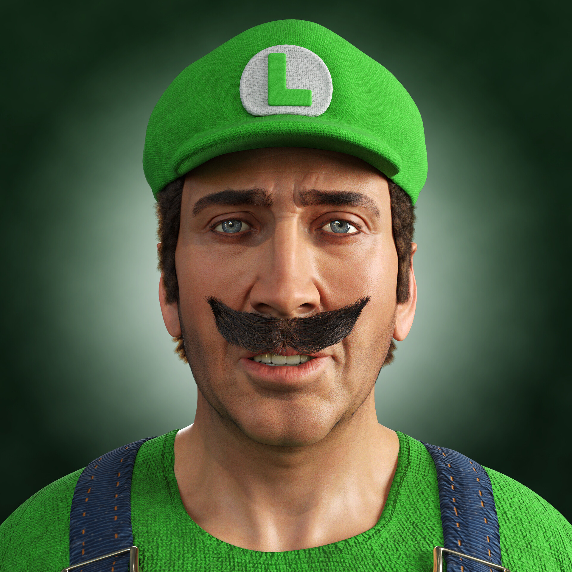 Luigi Face Painting