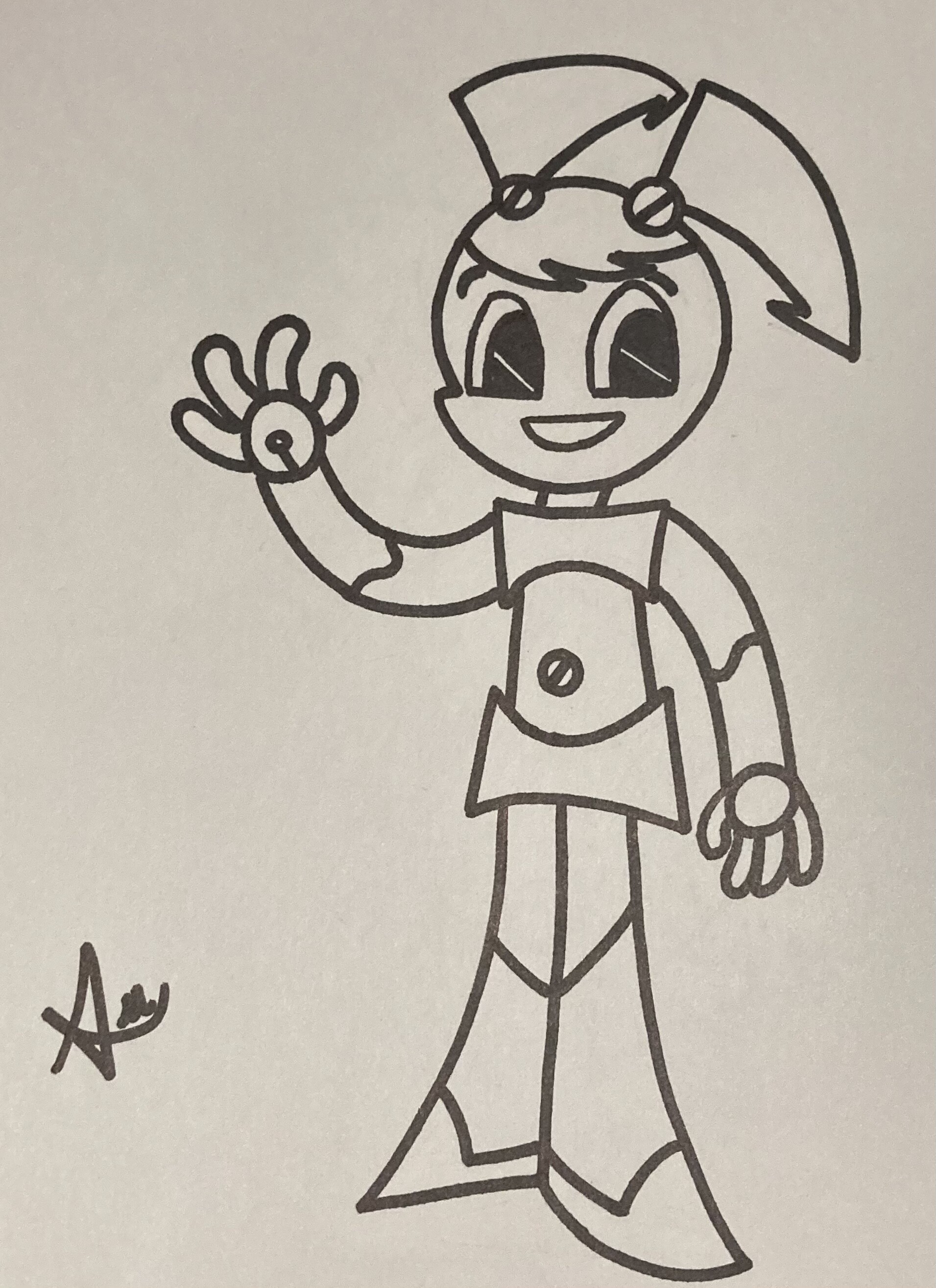 jenny the robot coloring page