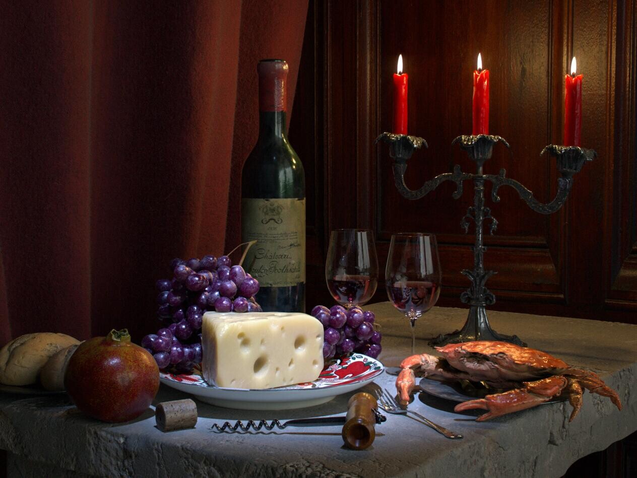 ArtStation - A Dinner Table With Delicious Food (C4D)