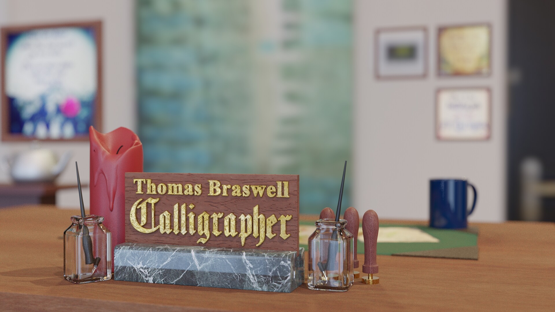 ArtStation - Calligrapher desk
