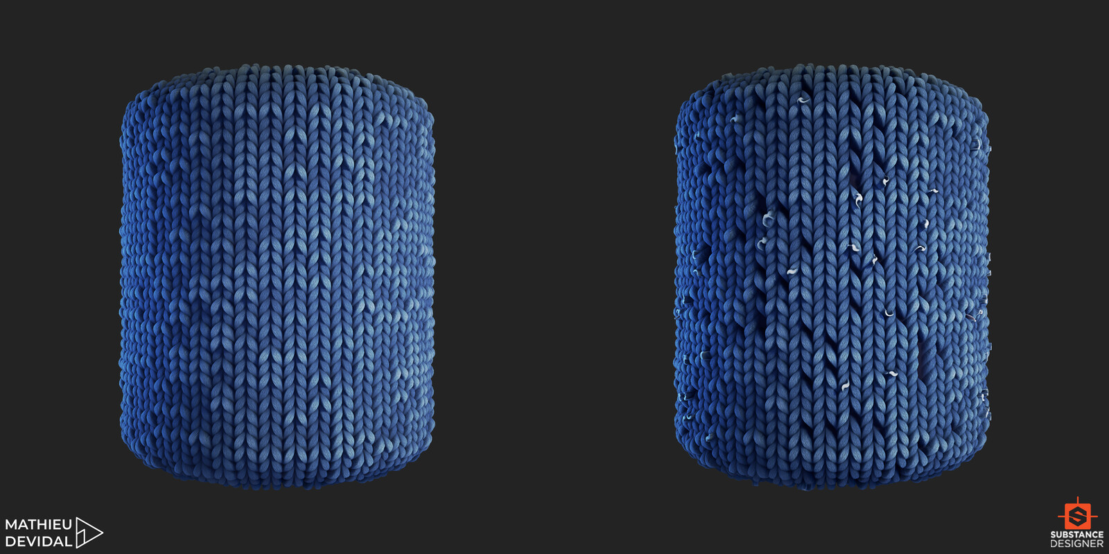 Mathieu Devidal - Stylized Fabric Wool Material - Substance Designer