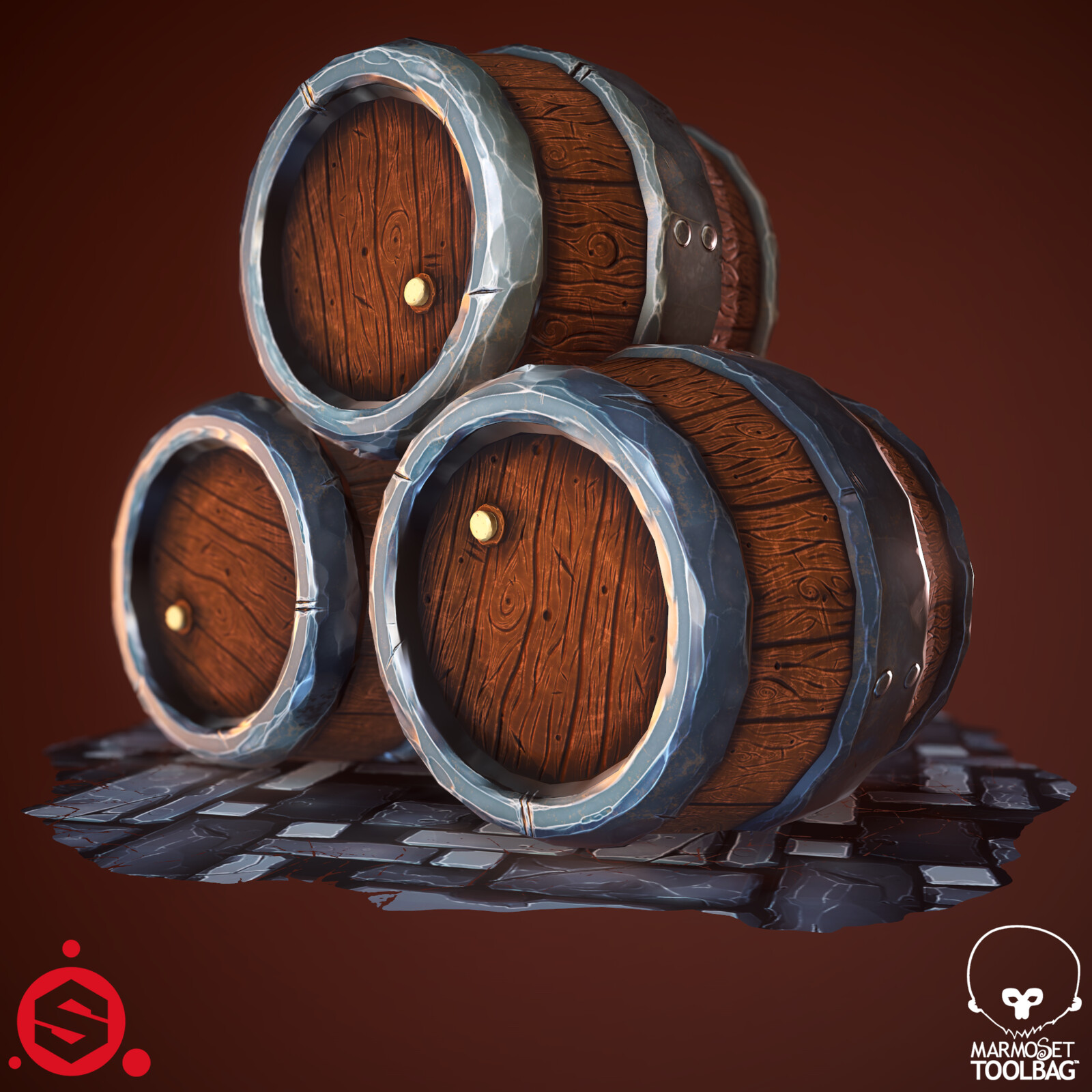 Jake Benjamin De La Terre - Stylised Barrel - Dungeon Prop
