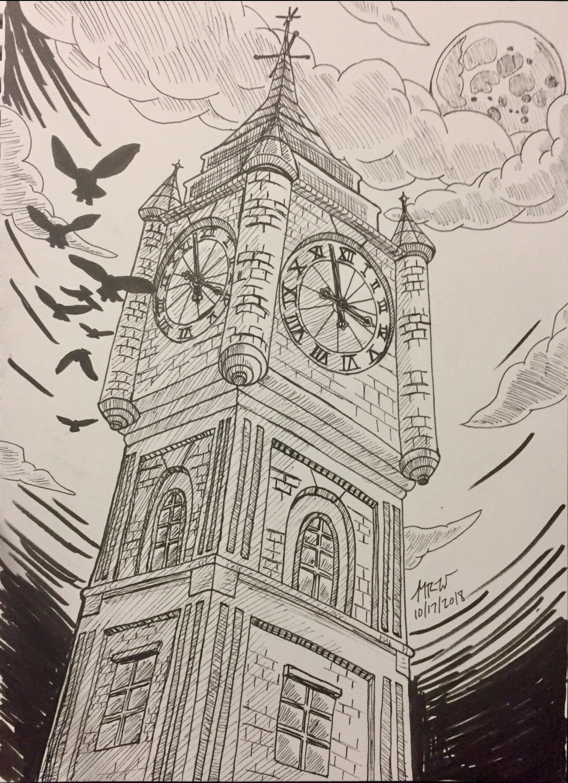 ArtStation - Inktober 2018 Day 14 Clock