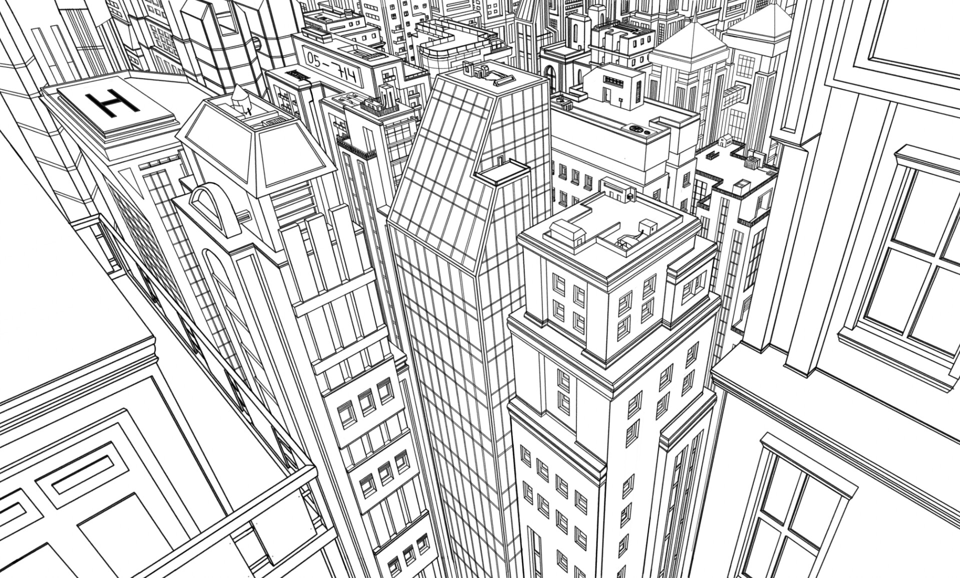 ArtStation - City downshot layout