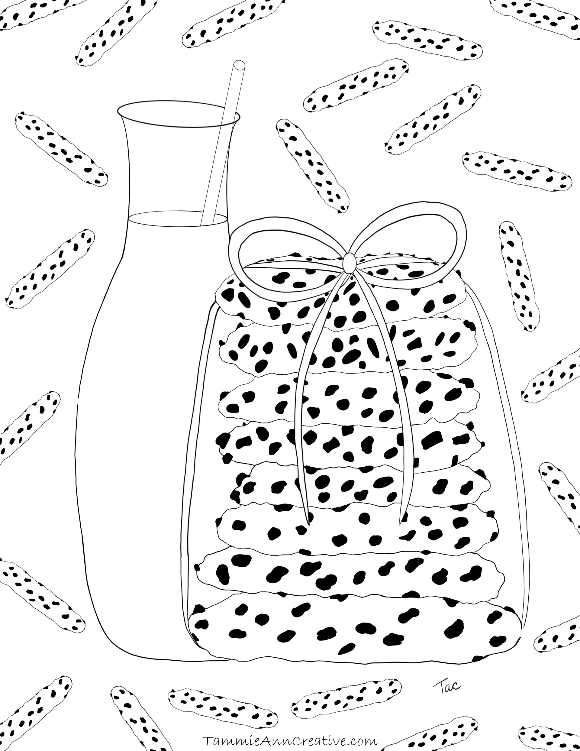 coloring pages of chocolate chip cookies